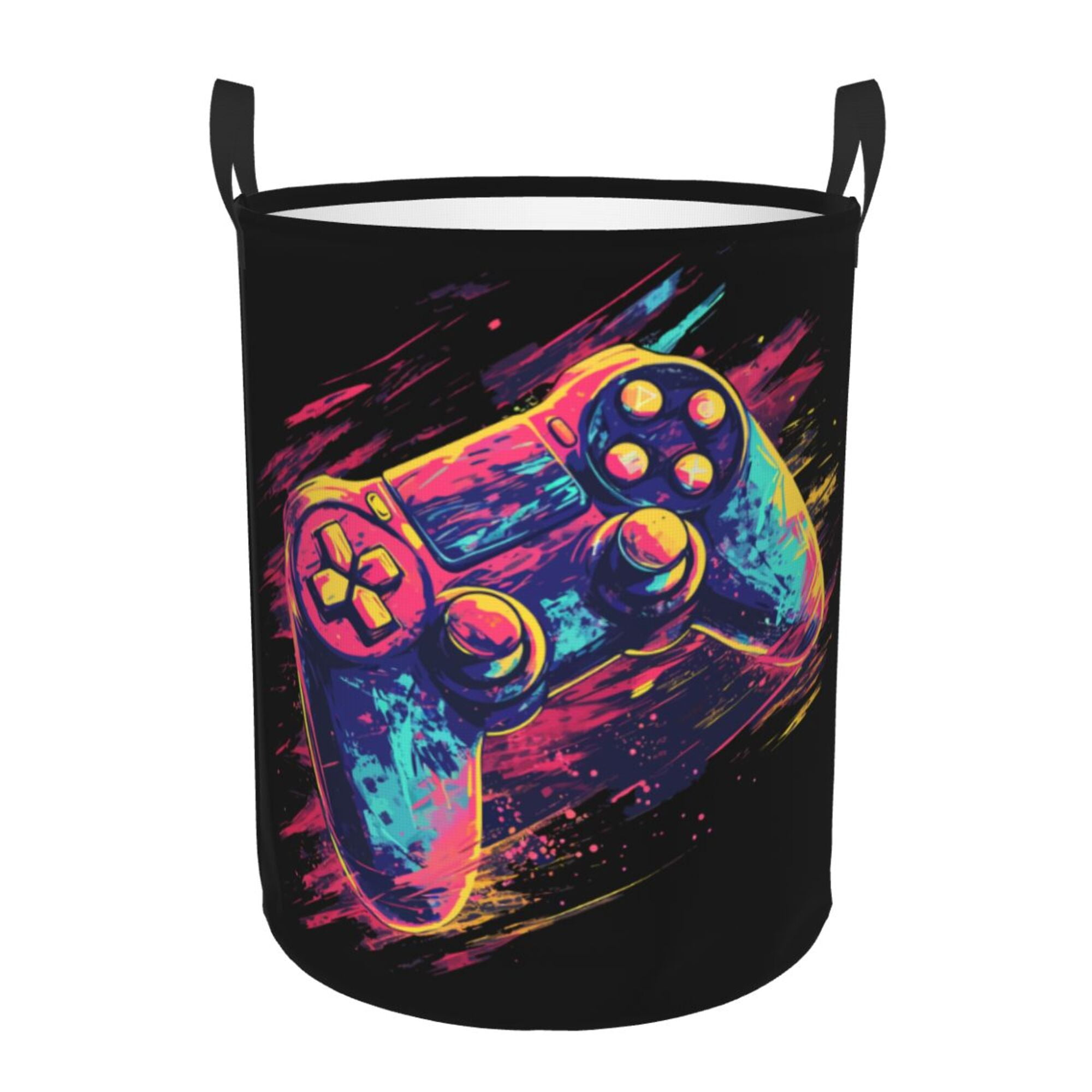 TEQUAN Waterproof Laundry Hampers, Watercolor Game controller Pattern ...