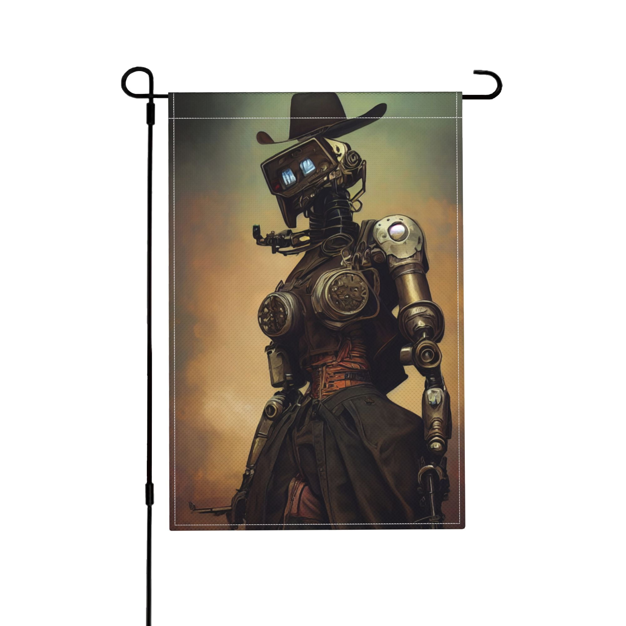 TEQUAN Wild West Style Robot Garden Flags, 18 x 12 inch Double Sided ...