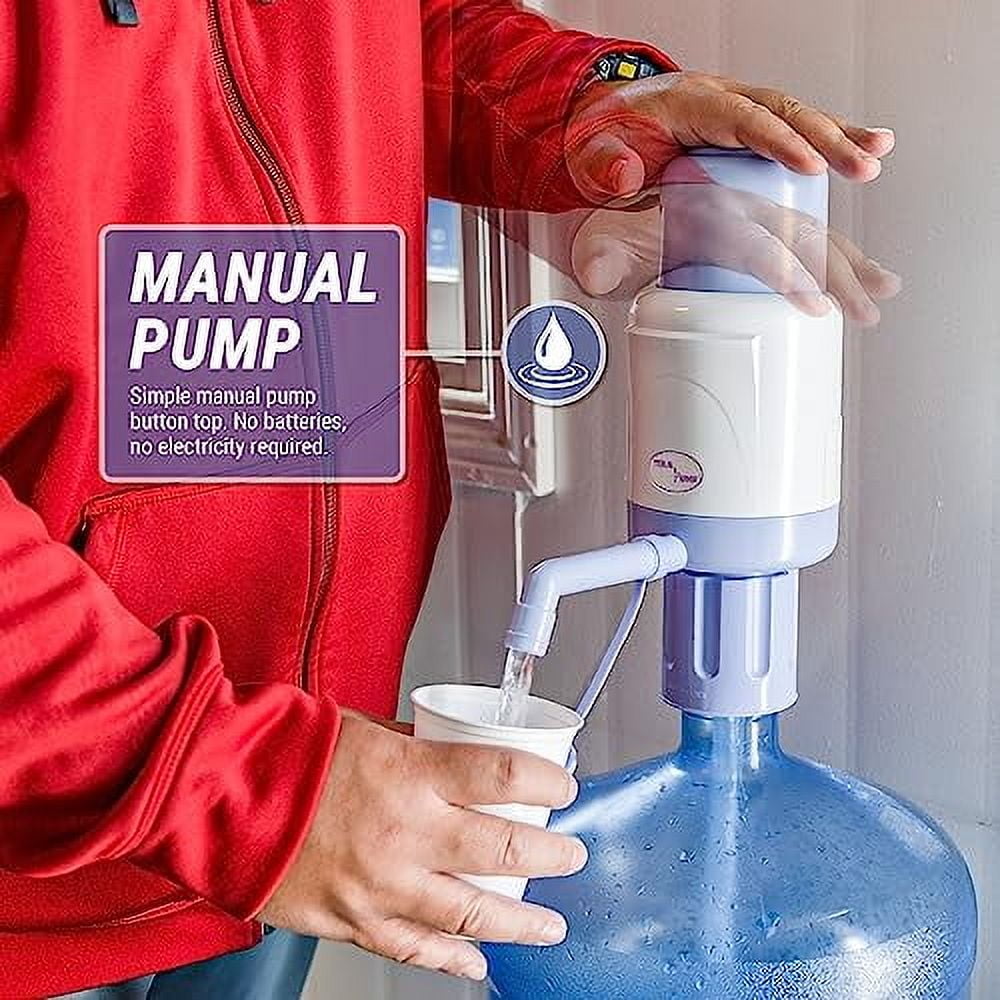 TERA PUMP TRPMW200 Manual Water Pump for 5 Gallon Bottles, Manual Hand Pressure Water Dispenser ...