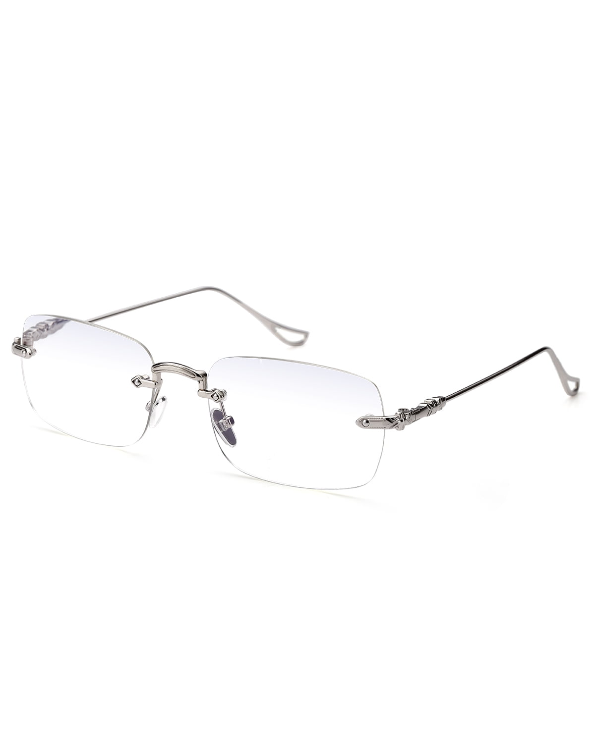 TERAISE Frameless Metal Reading Glasses for Men/Women Blue Light ...