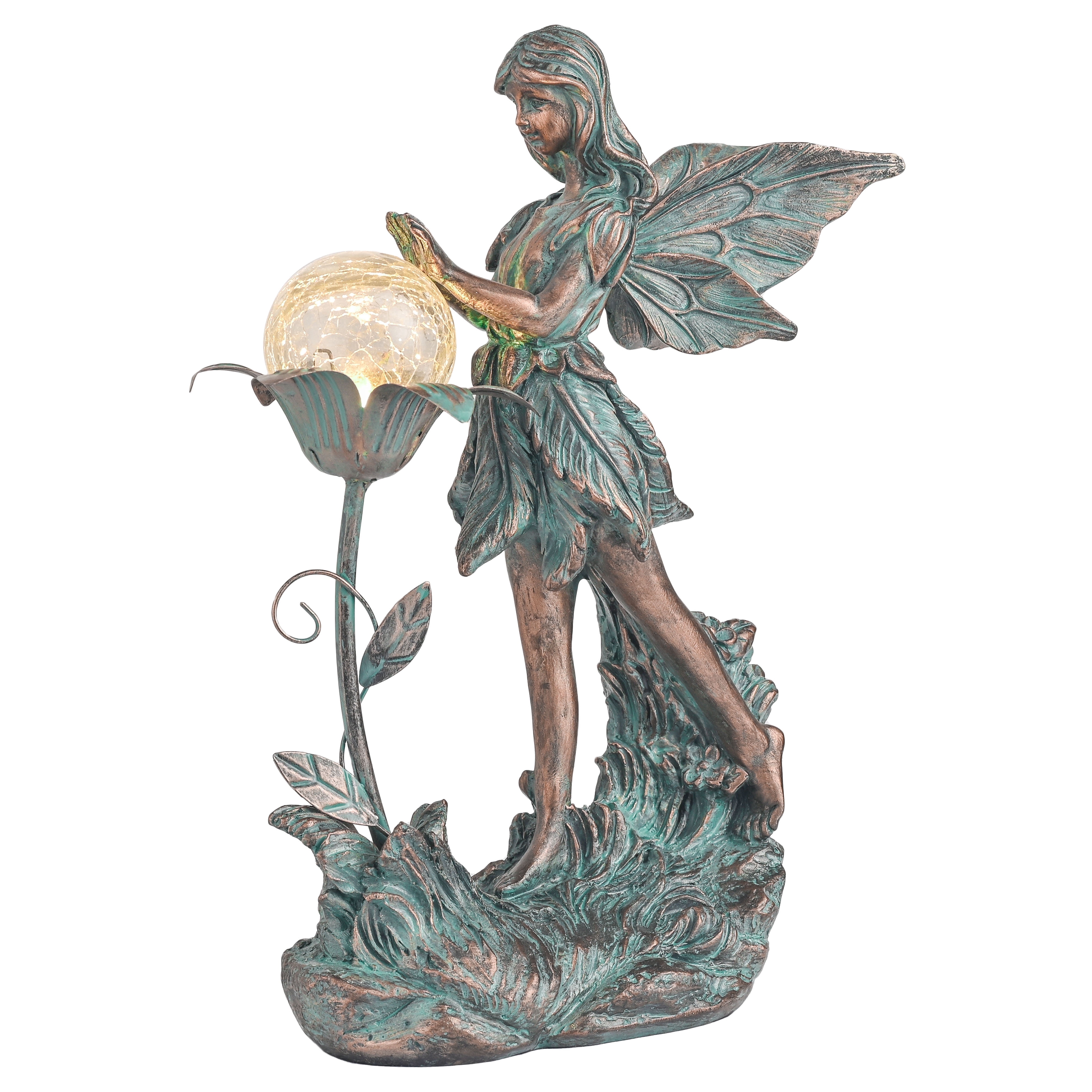 TERESA'S COLLECTIONS Garden Fairy Large Bronze Garden Sculptures ...