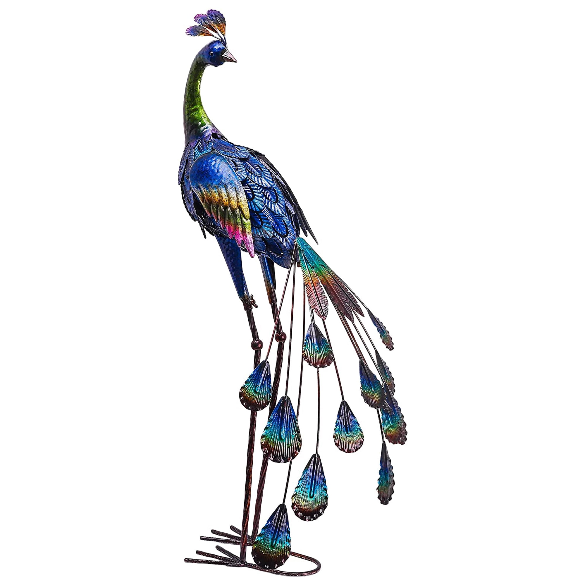 TERESA'S COLLECTIONS Metal Peacock Decor Garden Sculptures and Statues ...