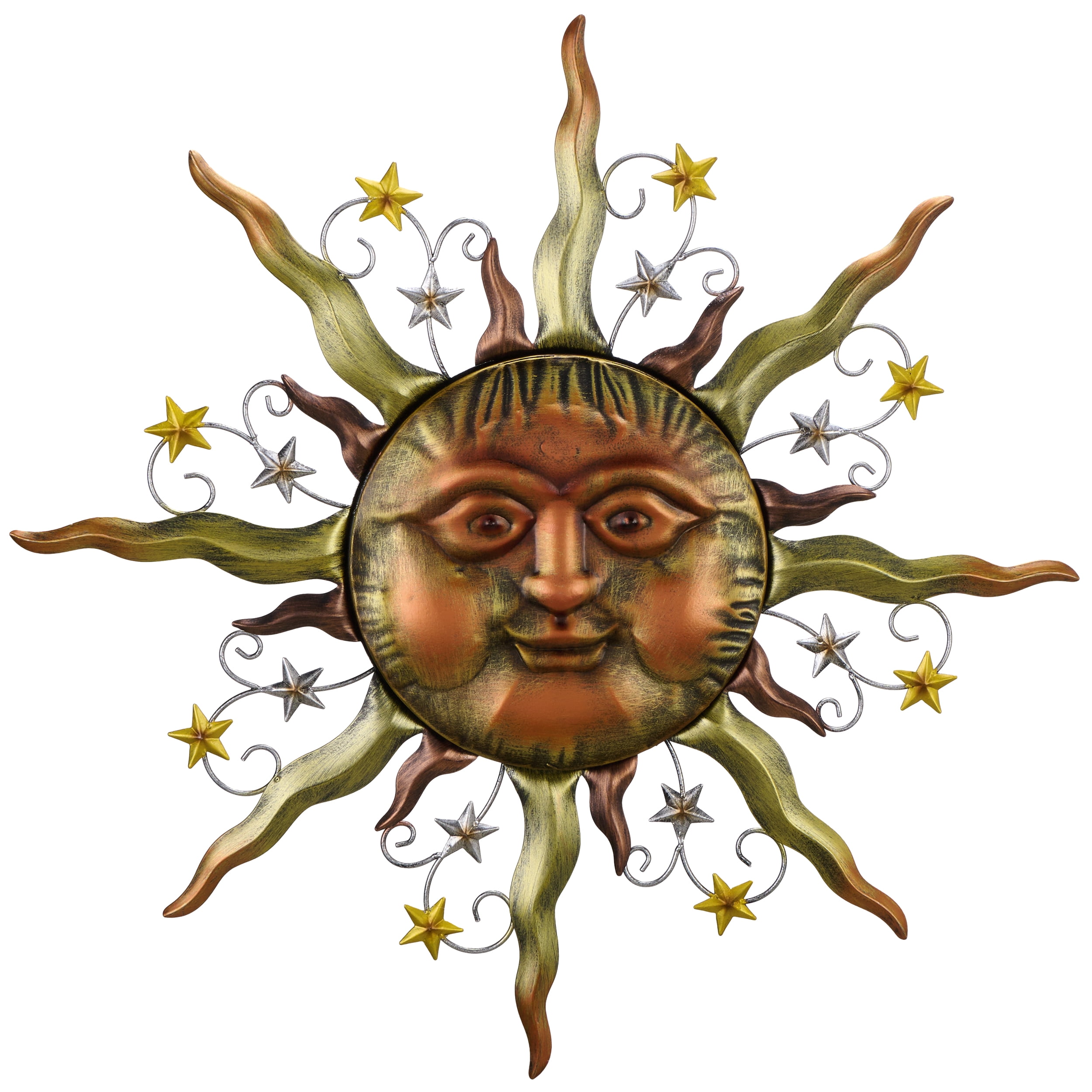 TERESA'S COLLECTIONS Sun Metal Wall Art for Outdoor Decor,21" Bronze ...