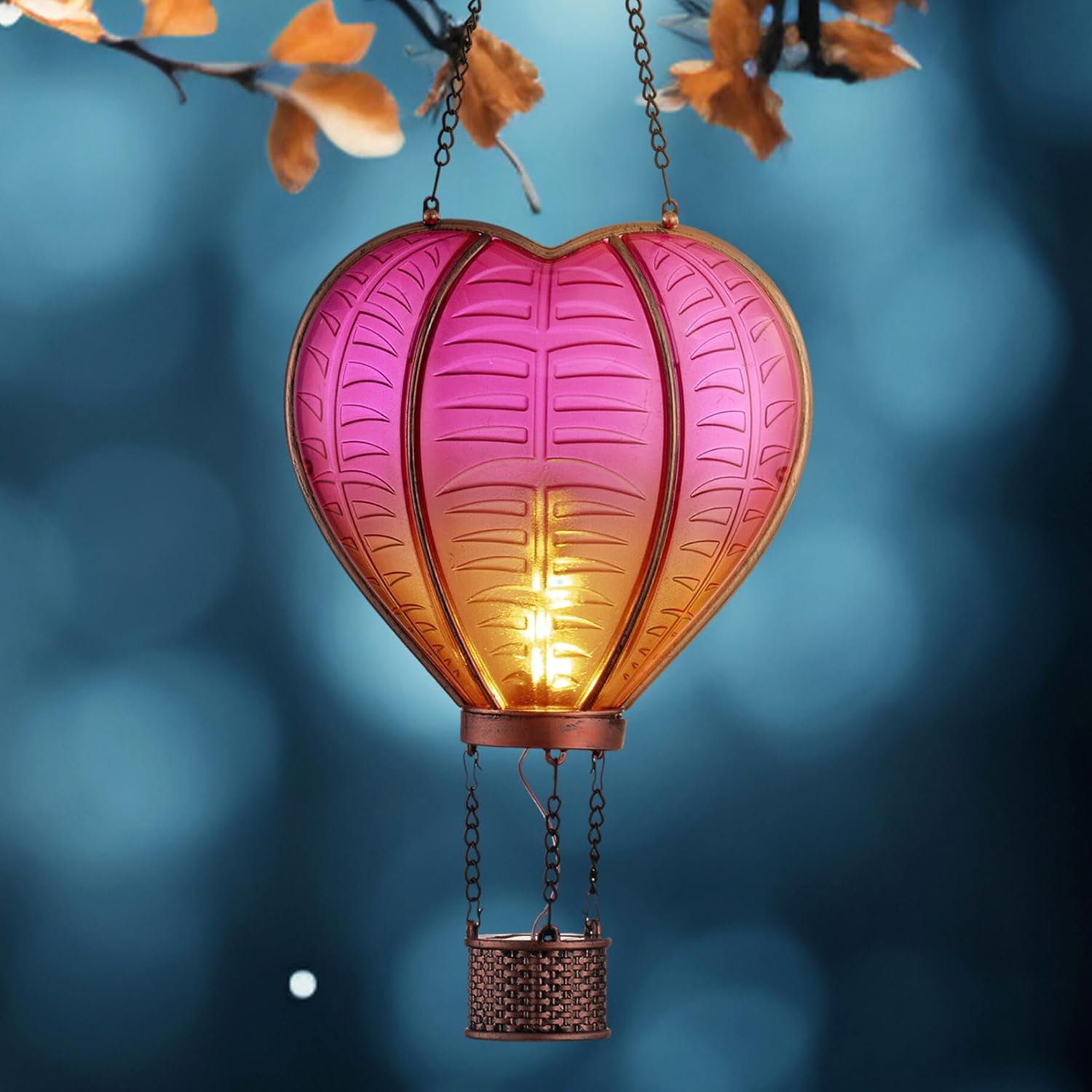 TERESA'S Collections Hot Air Balloon Solar Lantern for Garden ...