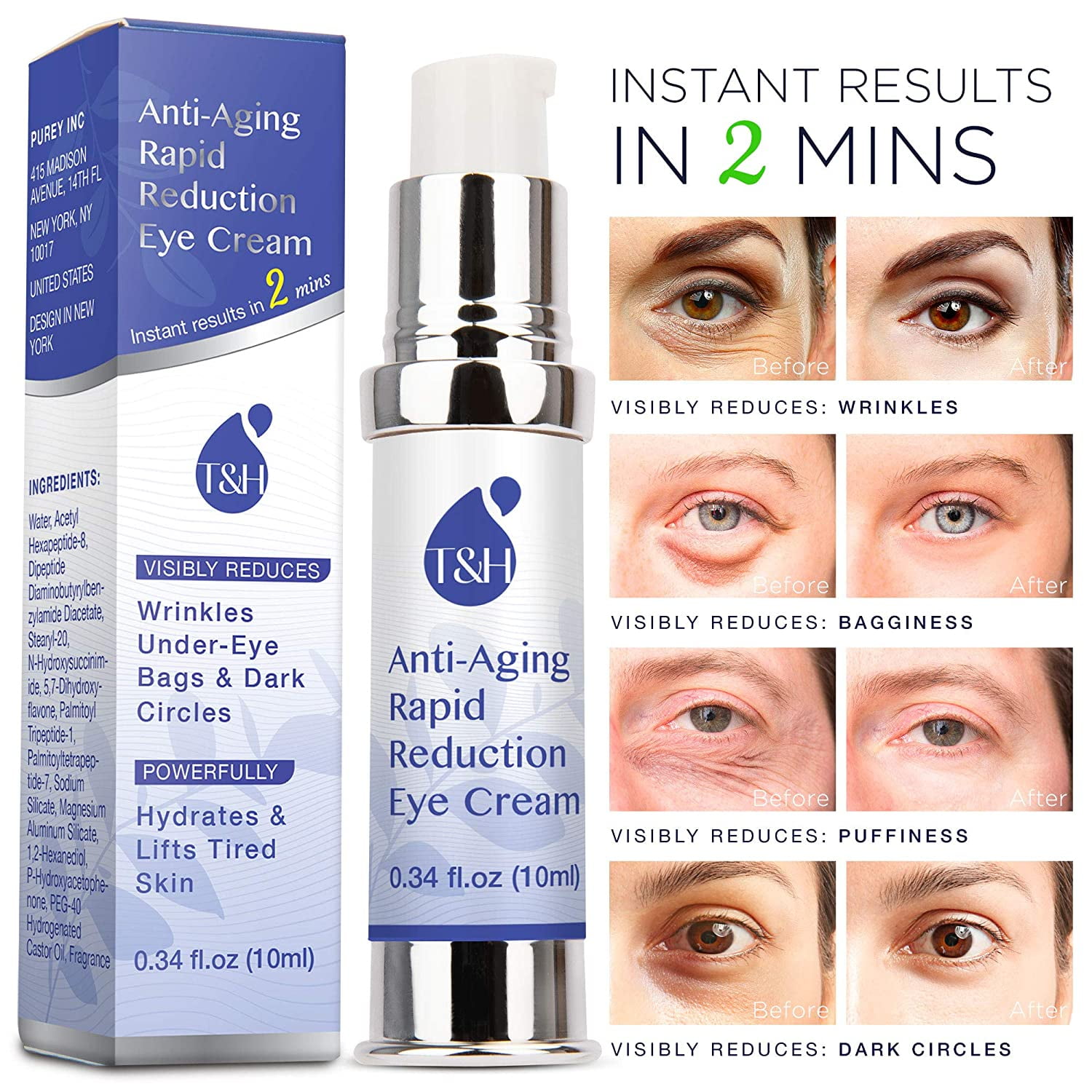 TEREZ & HONOR Anti-Aging Rapid Reduction Under-Eye Cream, Visibly and ...