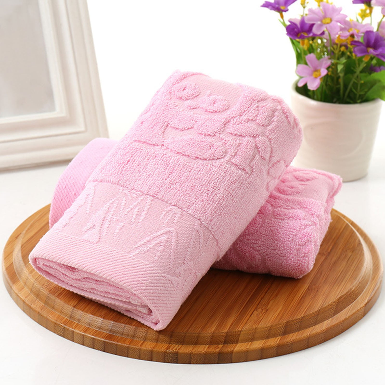 TERGAYEE 2PCS Nature and Art Plain Fiber Towel 33X73cm 3 Classic Colors ...