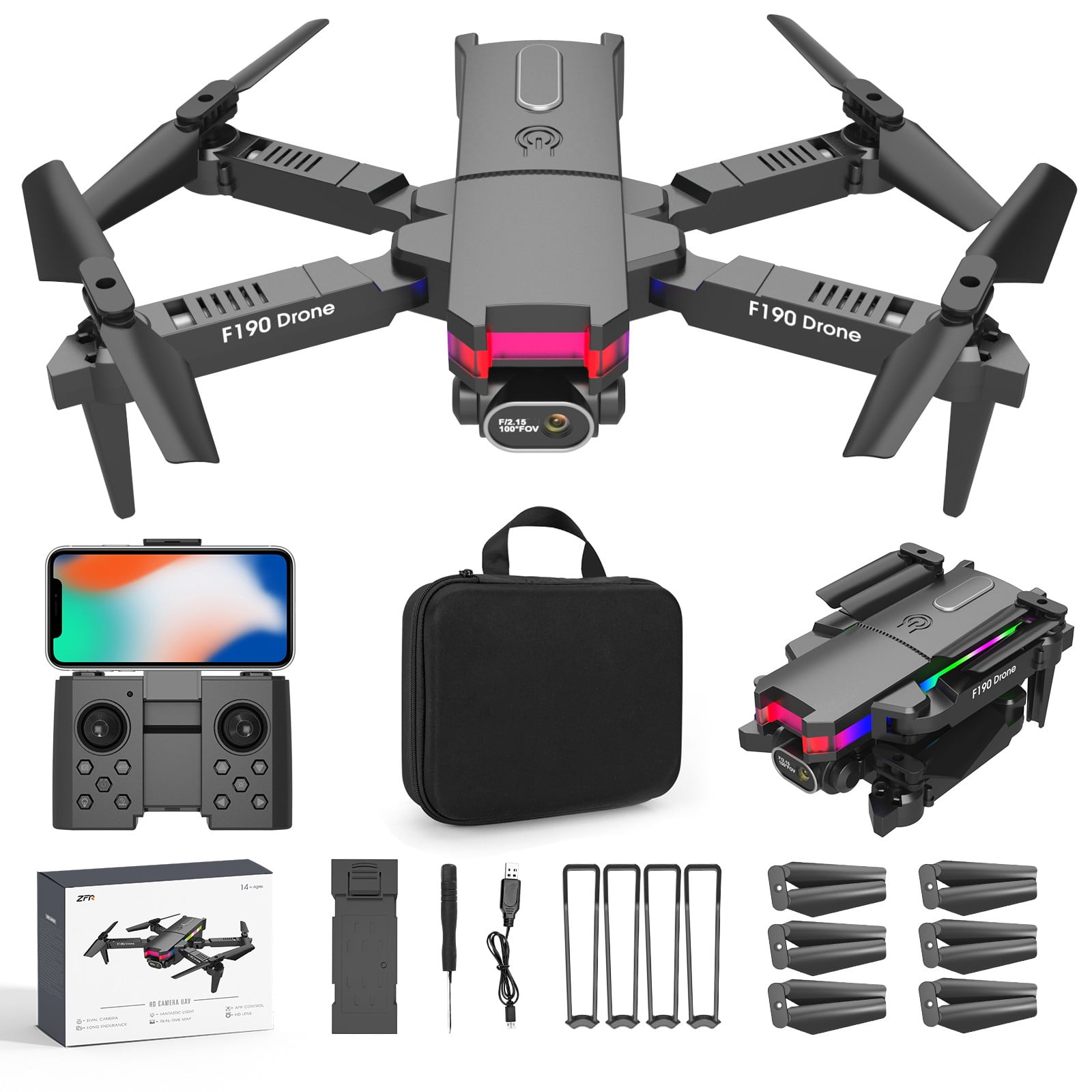 TERGAYEE 360° Stunt Roll Protable Foldable Drone with HD Camera Kits, Optical Flow Localization ...