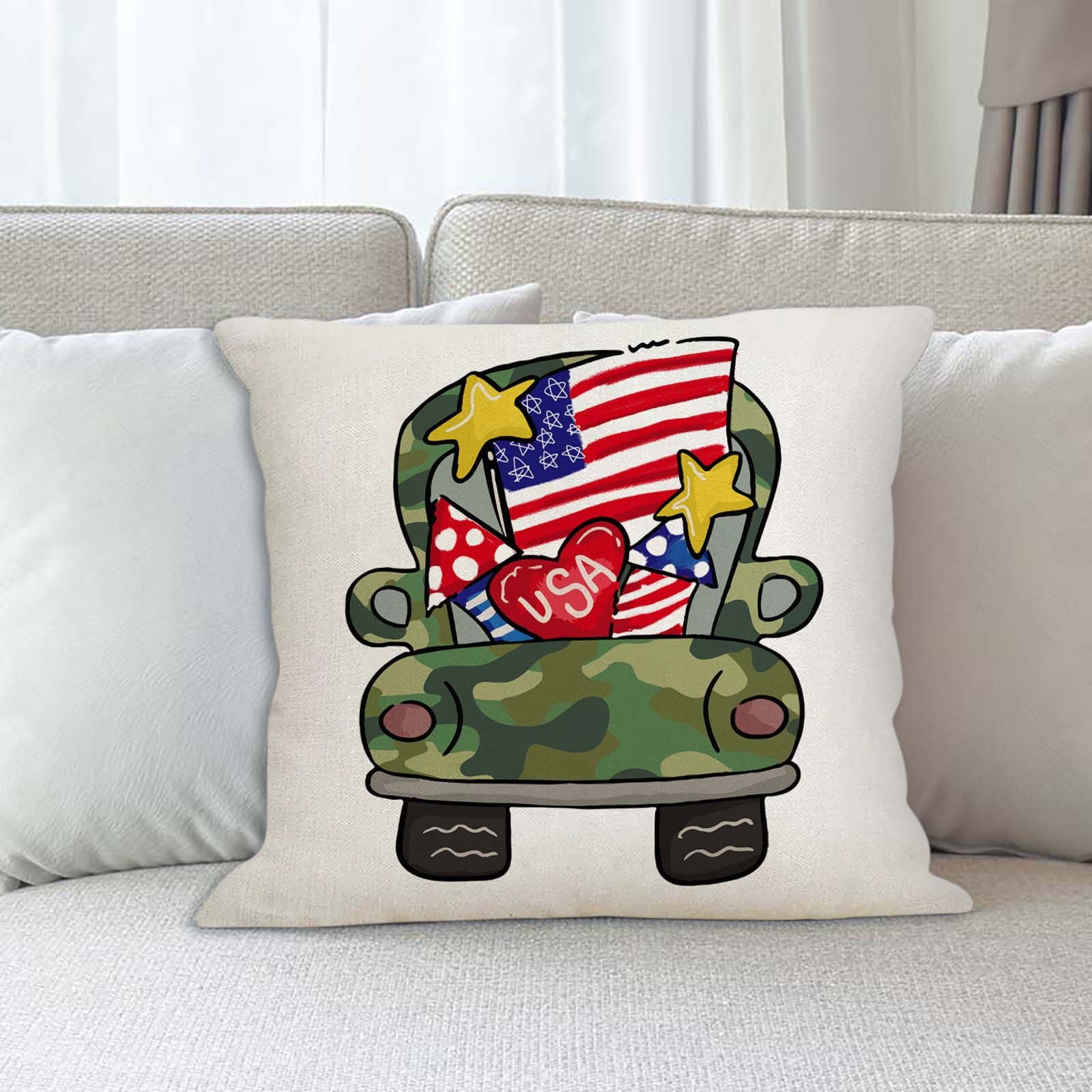TERGAYEE 4th of July Pillow Cover,Patriotic Throw Cushion Cover ...