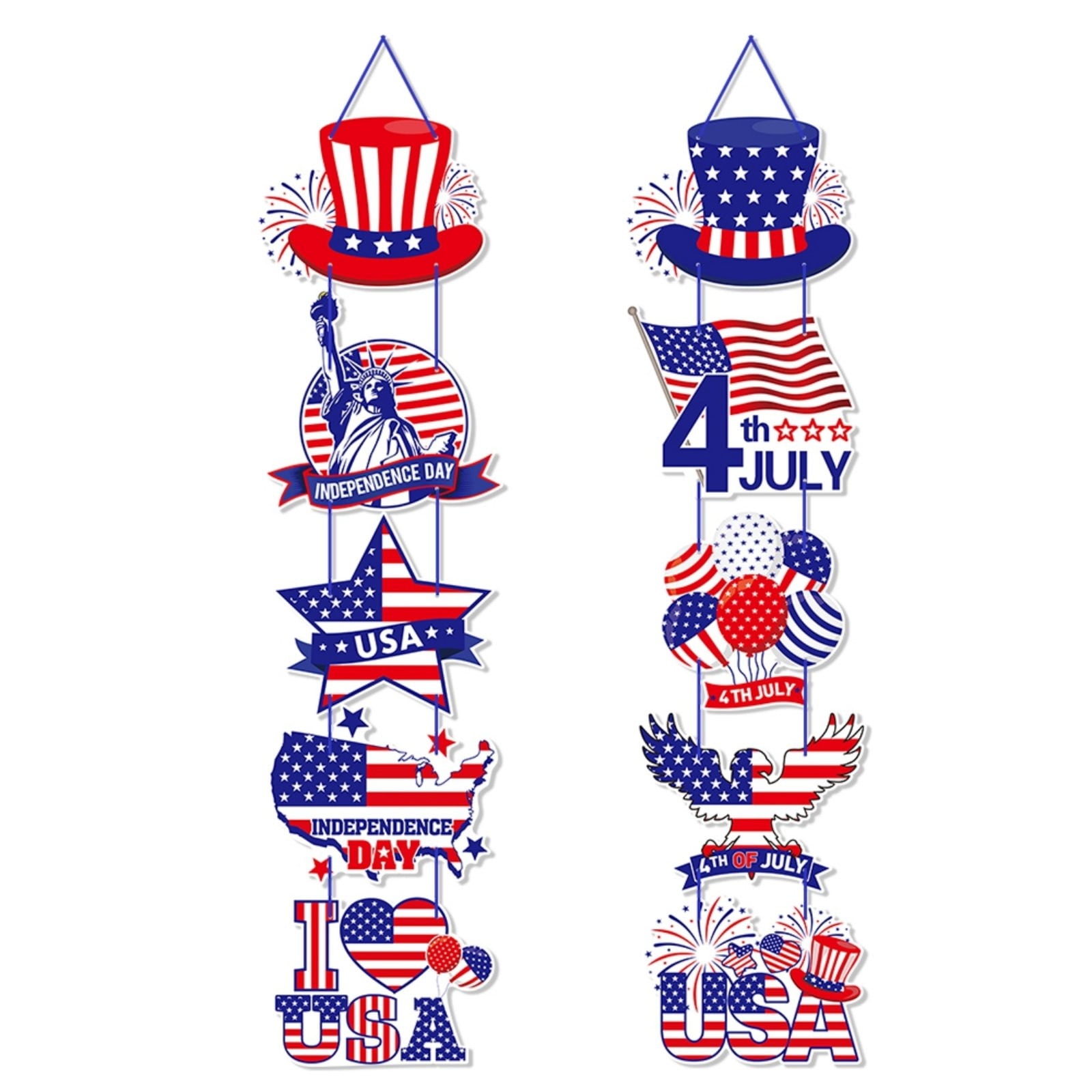 TERGAYEE 4th of July Welcome Door Sign,Paper American flag Hanging ...