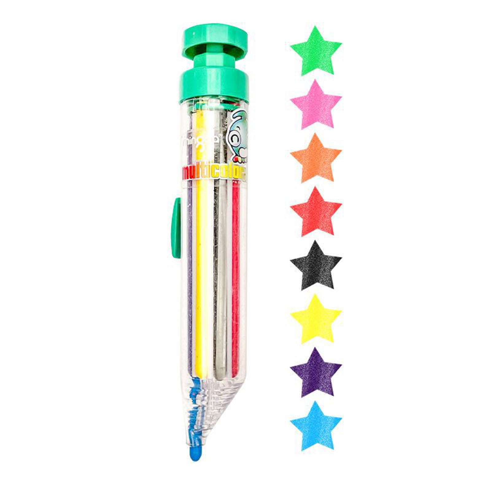 TERGAYEE 8 in 1 Press on Crayons,Retractable Multicolor Pencils Crayons ...
