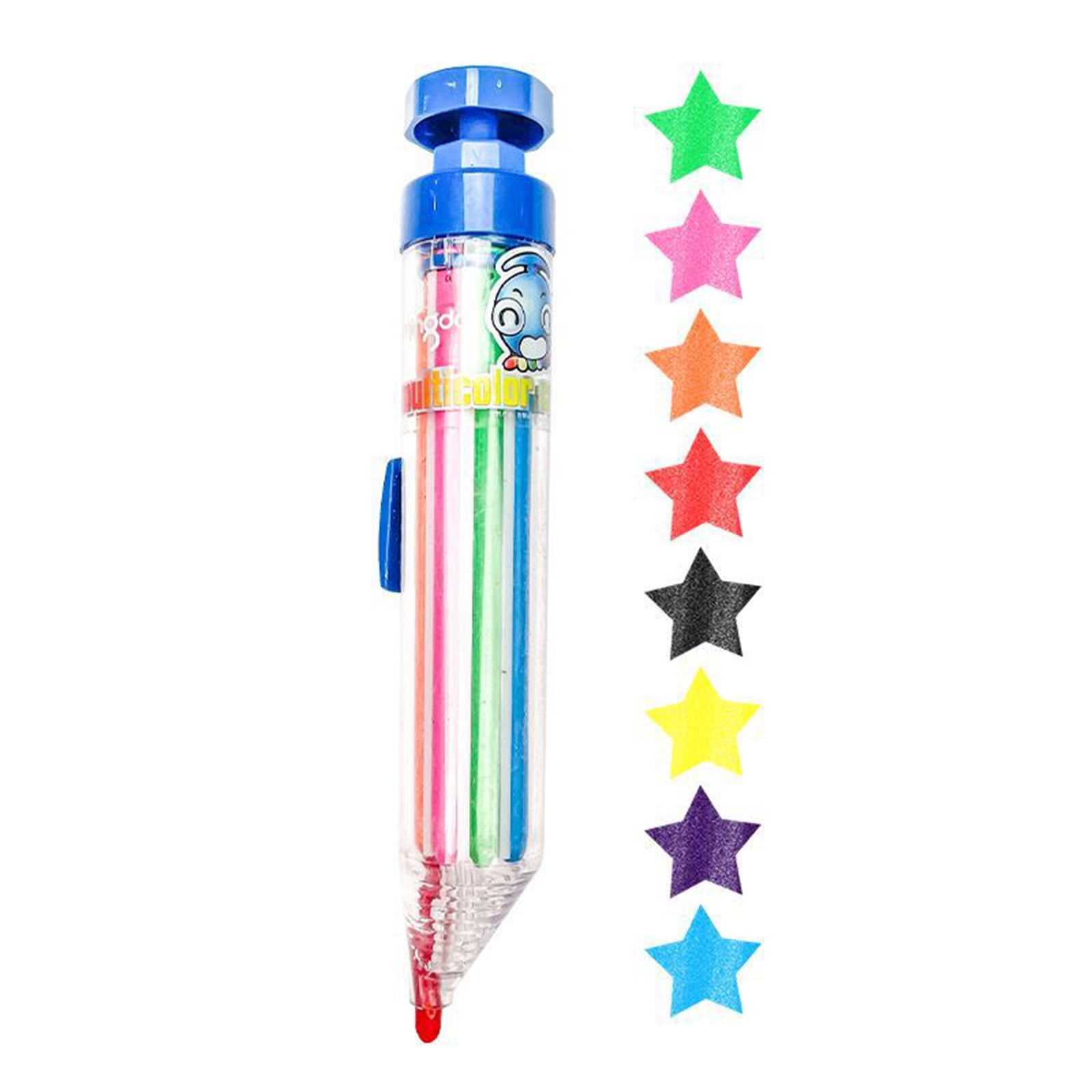 TERGAYEE 8 in 1 Press on Crayons,Retractable Multicolor Pencils Crayons ...