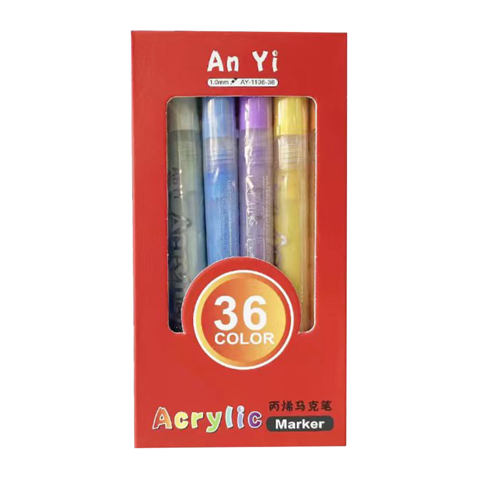 TERGAYEE Acrylic Paint Pens Medium Tip Markers Set,Water-soluble ...