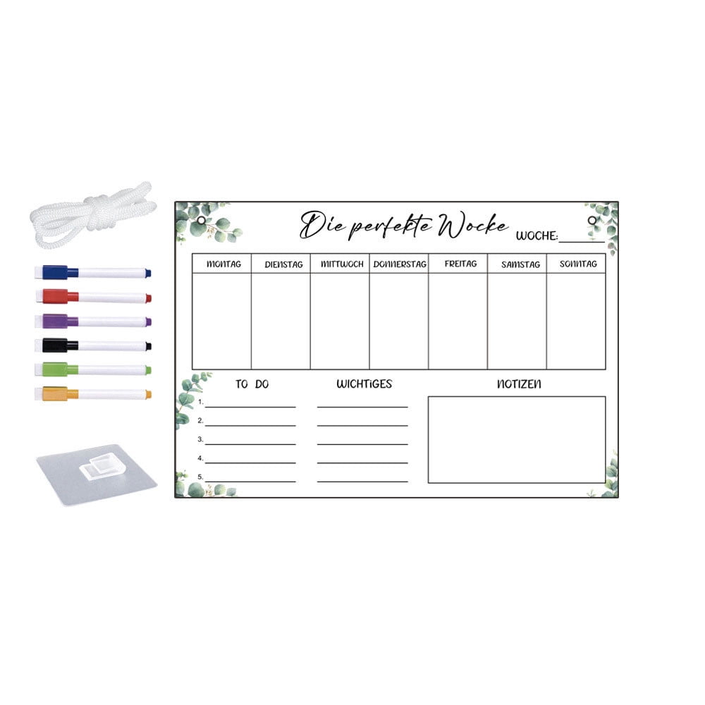 TERGAYEE Acrylic Weekly Calendar Board,Portable Memo Calendar ...