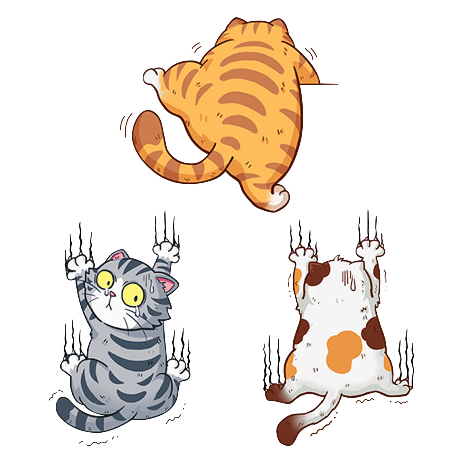 TERGAYEE Cartoon Cat Car Sticker,Personality Funny Scratch Cats Sticker ...