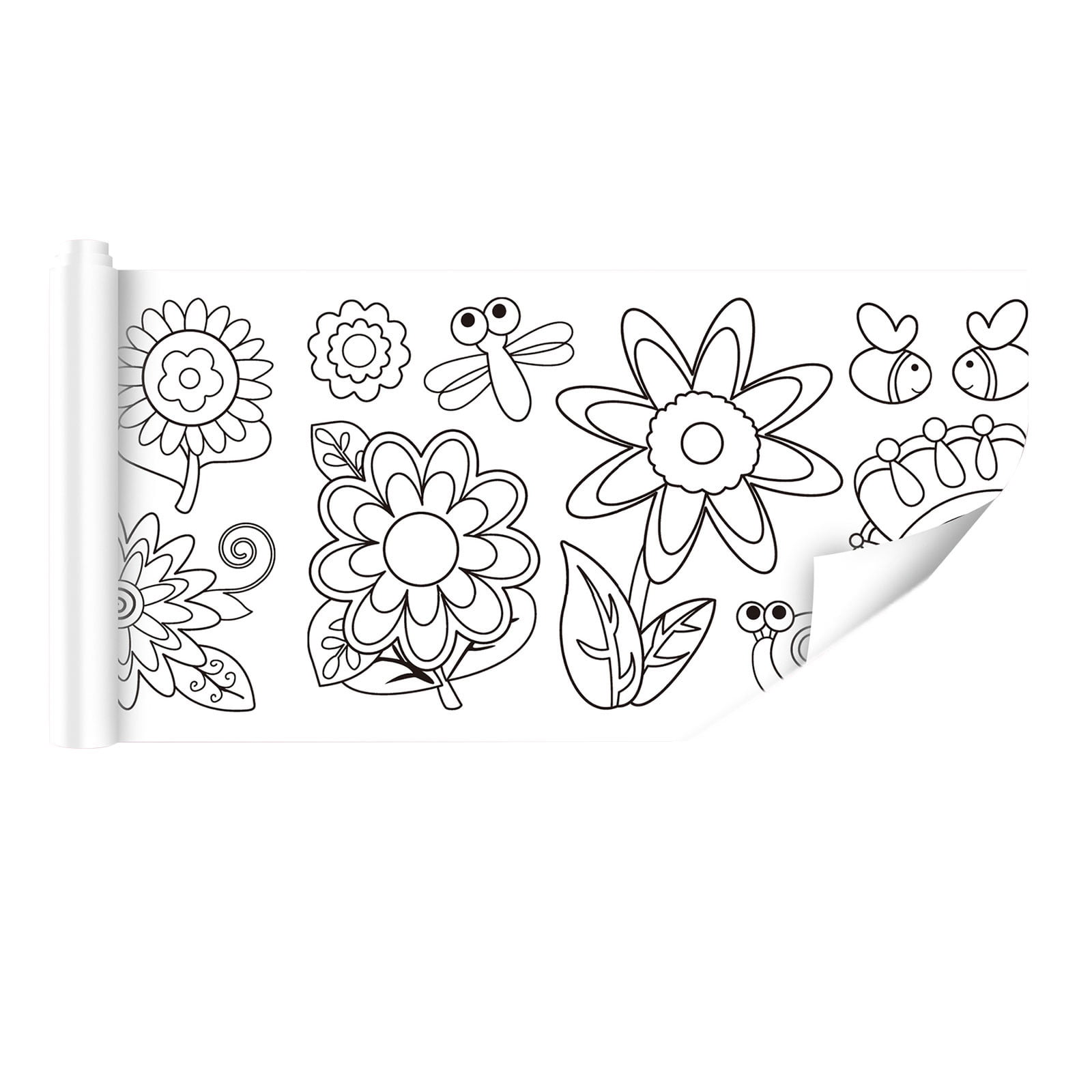 TERGAYEE Children's Drawing Roll Paper,Sticky DIY Painting Coloring ...