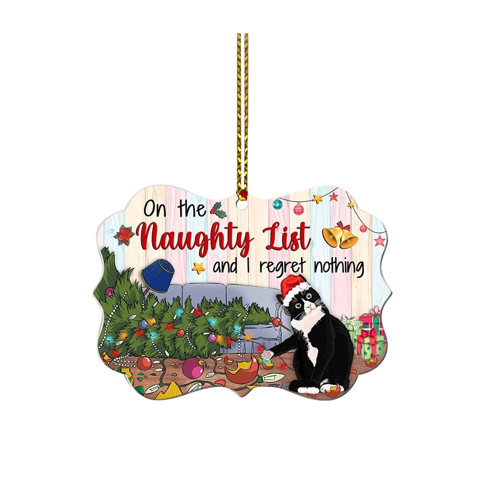 TERGAYEE Christmas Tree Cats Ornaments,Cute Black Cat Christmas ...