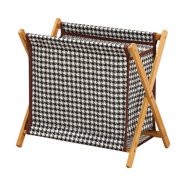 Household Essentials Bamboo X Frame Hamper with Cross Pattern, Black ...