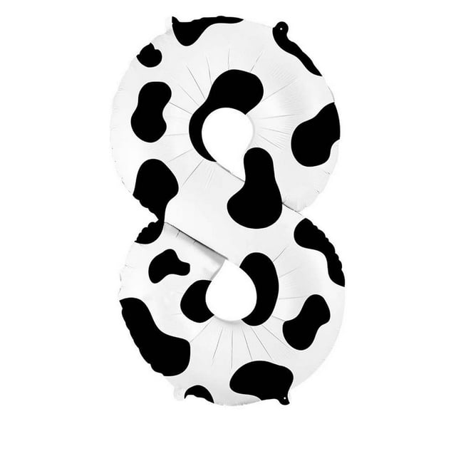 TERGAYEE Cow Print Number Balloon Birthday Decorations,40 inch Number ...