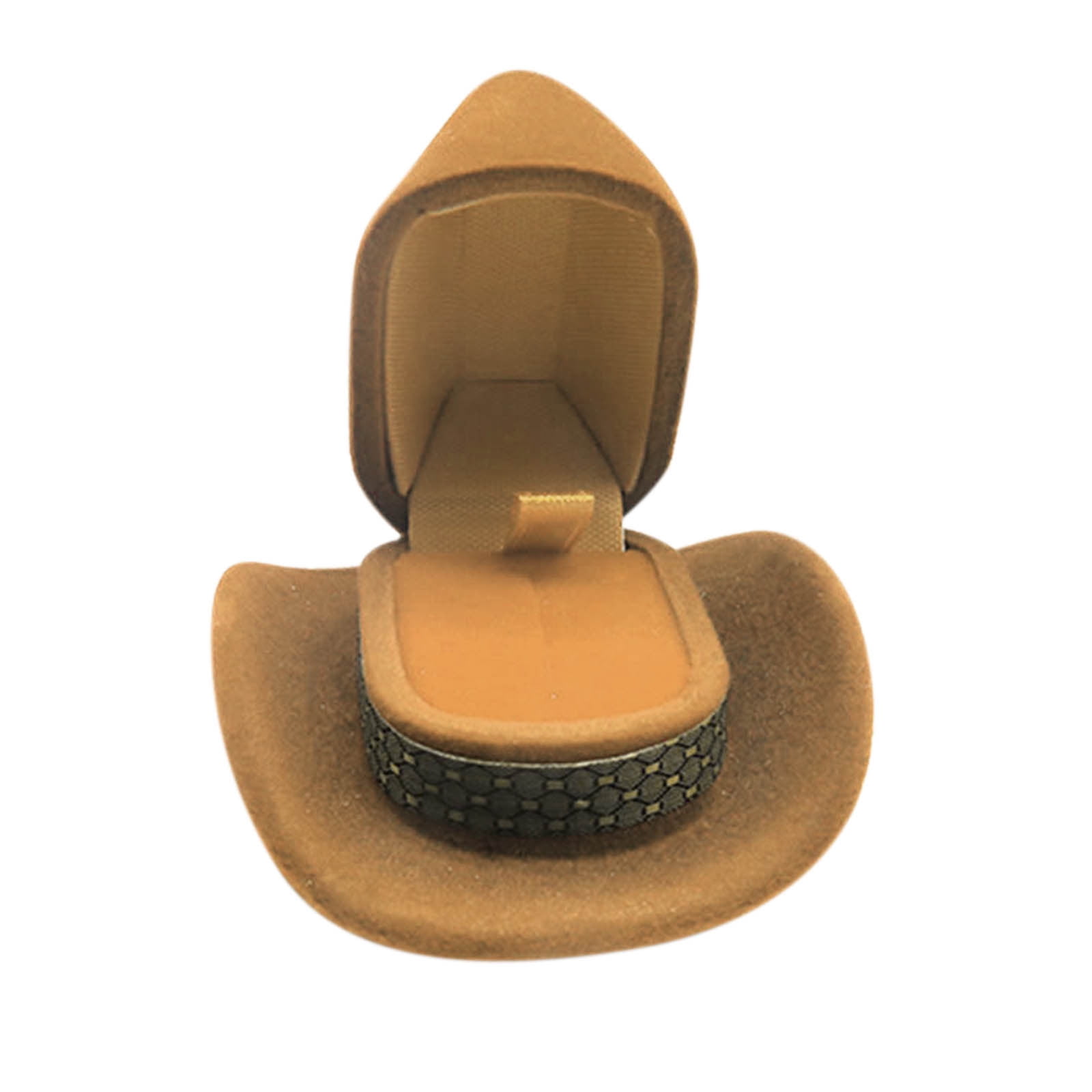 Vikakiooze Creative Cowboy Hat Jewelry Box,Velour Ring Box,Jewelry ...