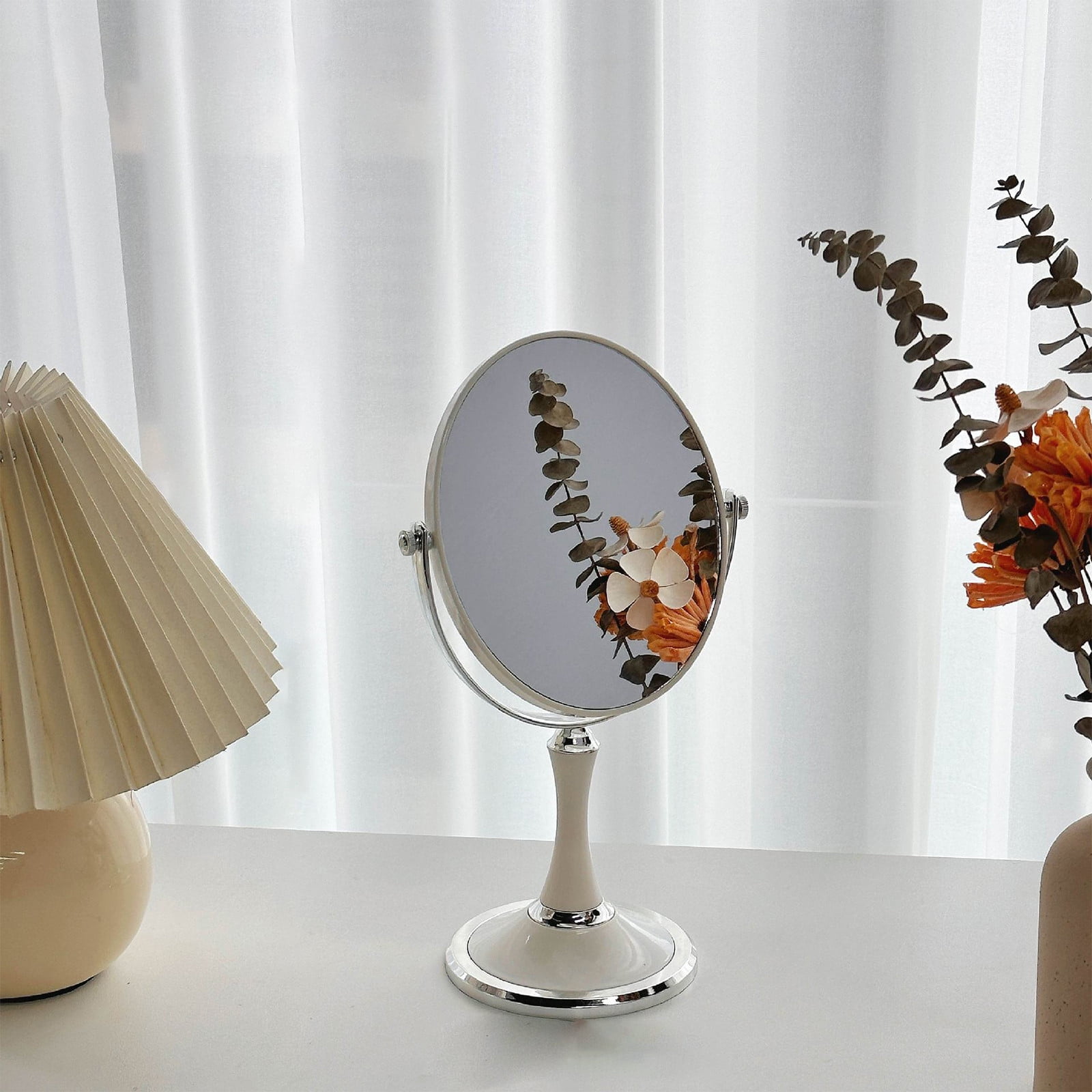 TERGAYEE Desk Mirror Table Mirror With Stand 6.69-Inch Double Sided ...