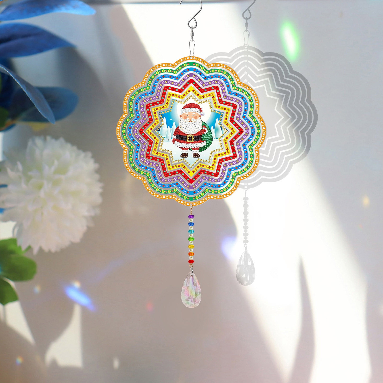 TERGAYEE Diamond Painting Suncatcher,Double Sided 3D Wind Chime Diamond ...