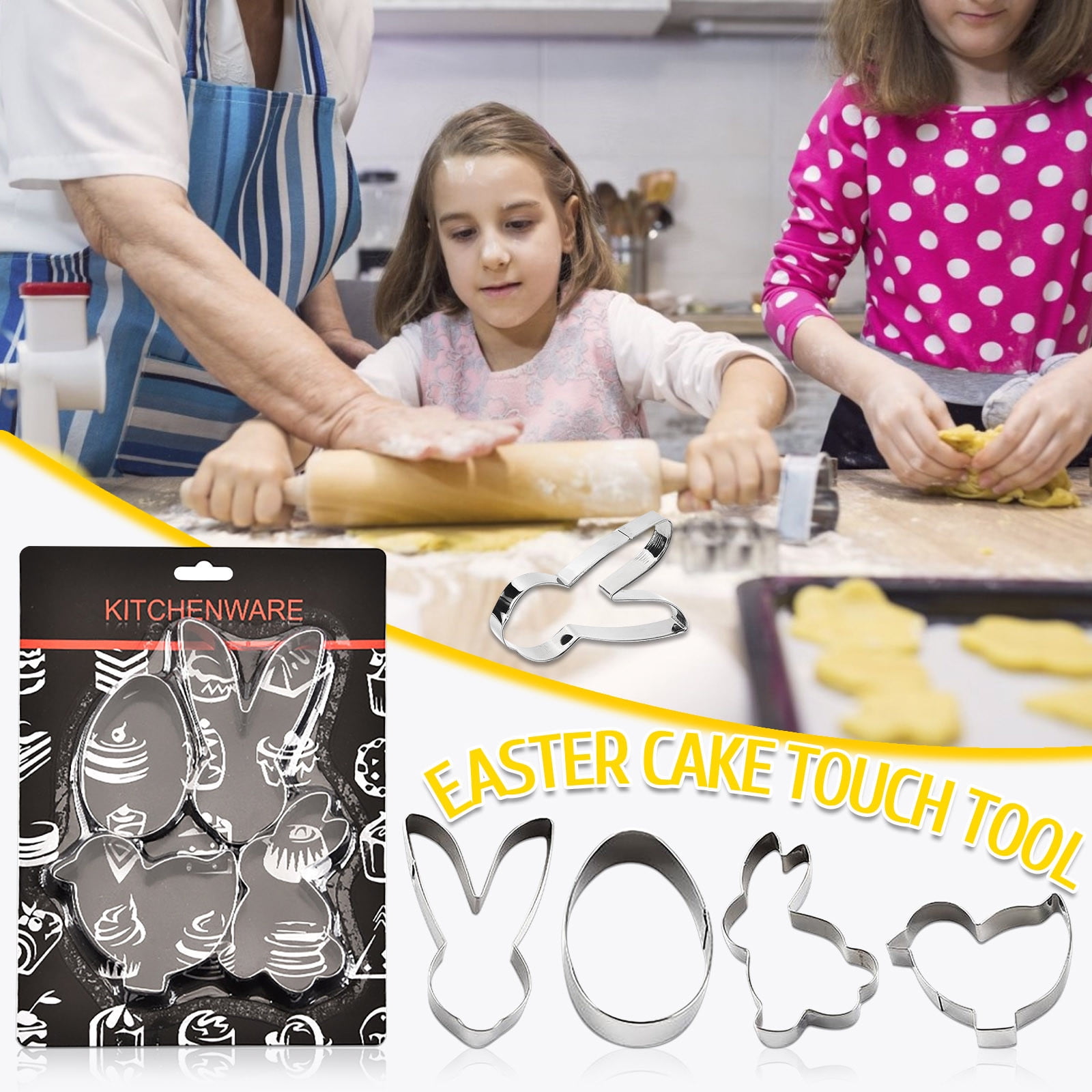 TERGAYEE Easter Cookie Cutter Set,Stainless Steel Cutters Set,Bunny Egg ...