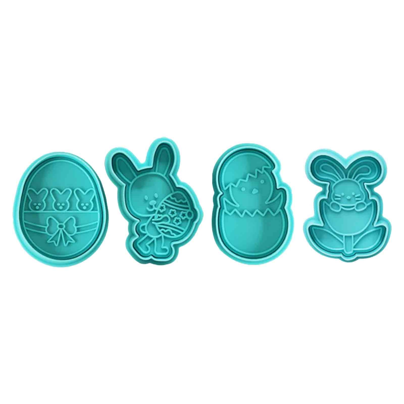 TERGAYEE Easter Cookie Cutters,3D Bunny Sugar Cookie Pie Crust Cutters ...