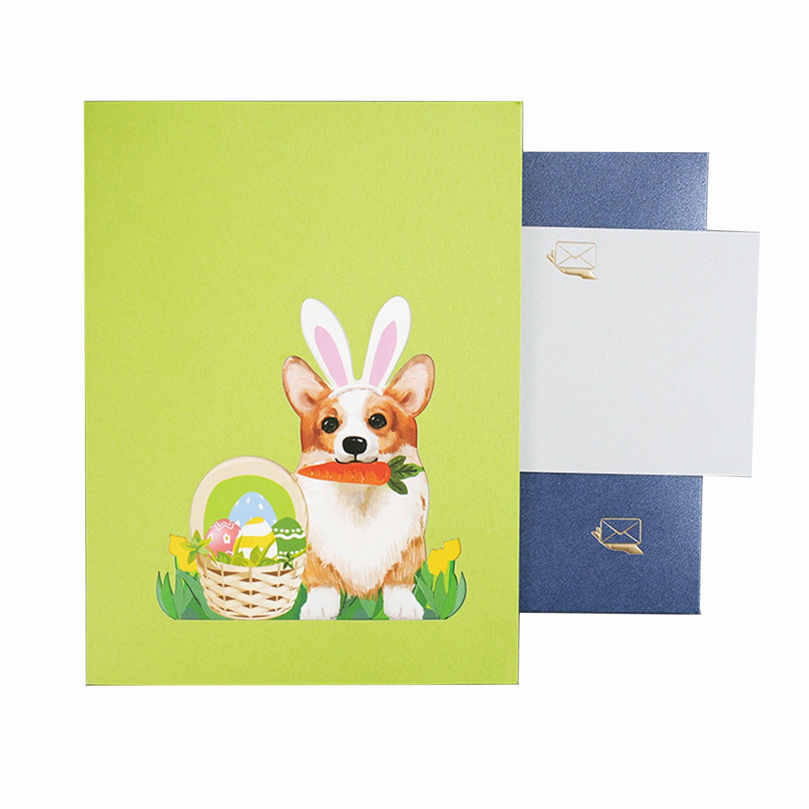 TERGAYEE Easter Corgi Card,3D Easter Cards,Puppy Card Greeting Cards ...
