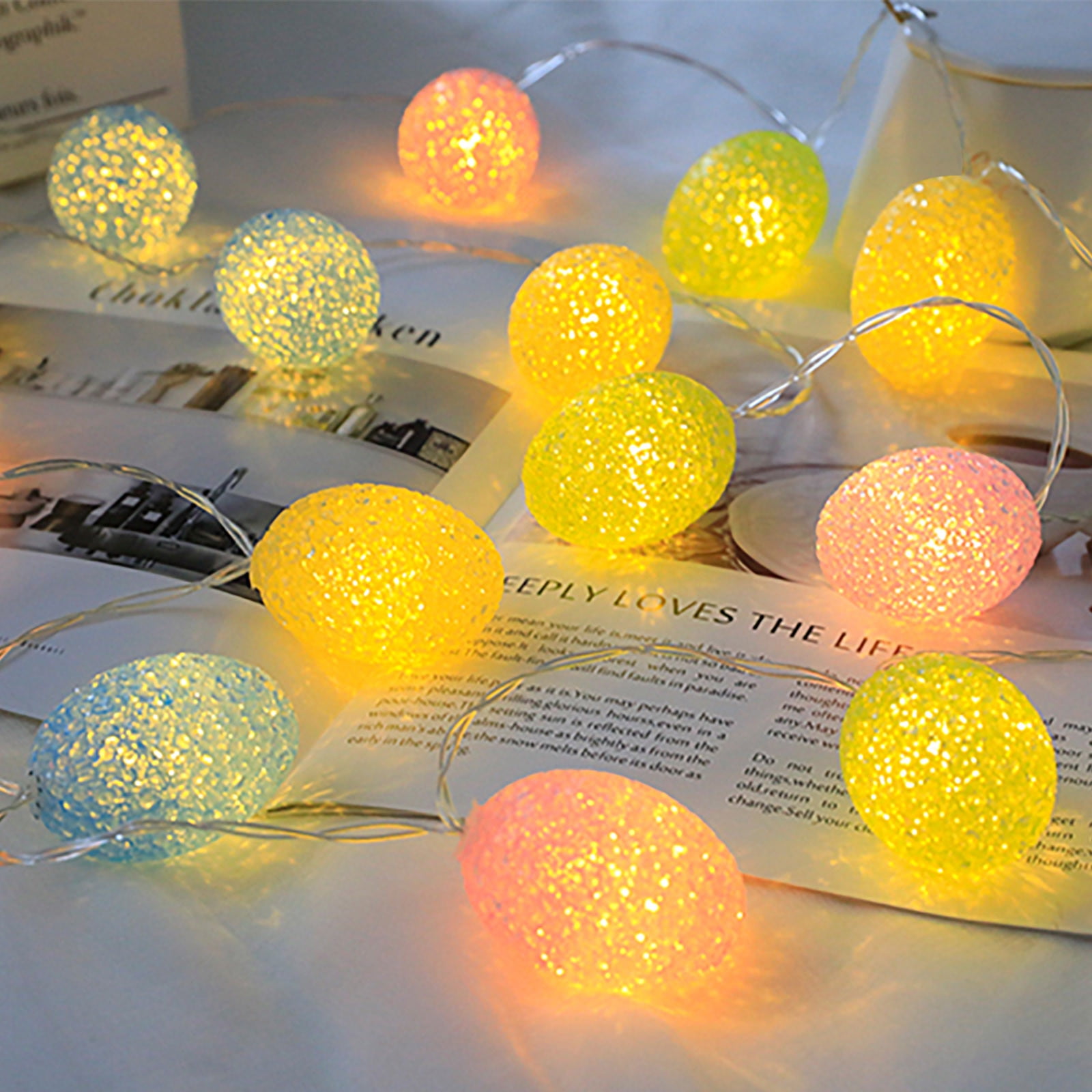 TERGAYEE Easter Egg String Light,LED Easter Lights Decorations Easter Eggs Battery Operated ...