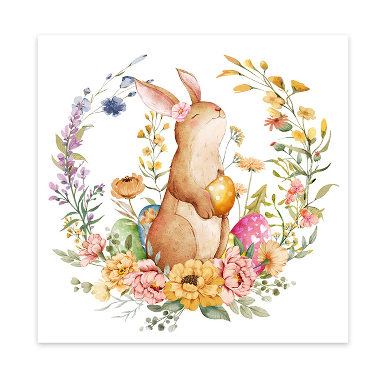 TERGAYEE Easter Wall Stickers,Happy Easter Egg Flower Wall Decals Small ...
