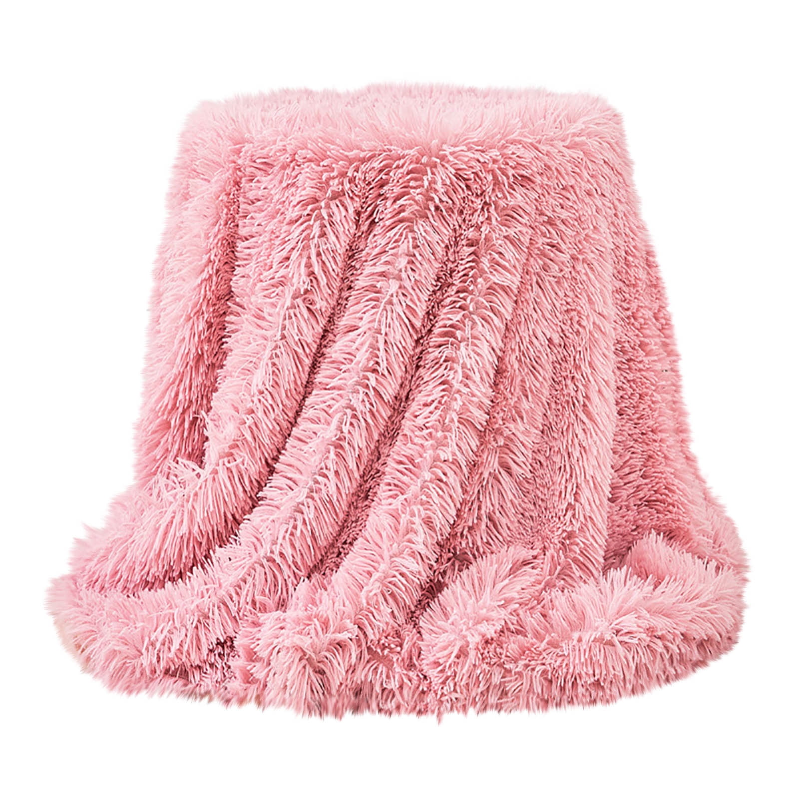 TERGAYEE Extra Soft Faux Fur Throw Blanket,Solid Reversible Lightweight Long Hair Shaggy Blanket ...