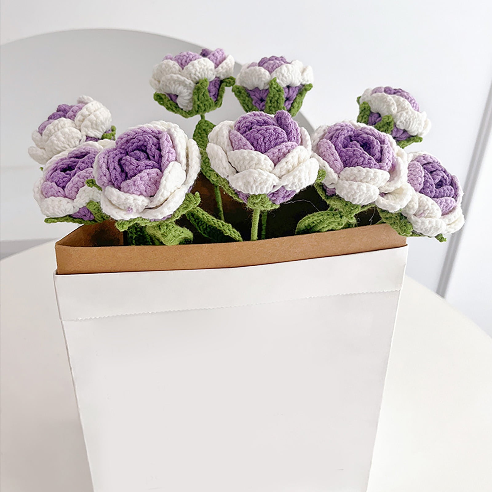 TERGAYEE Fake Flowers Handwoven Eternal Flower Gradual Rose Imitation ...