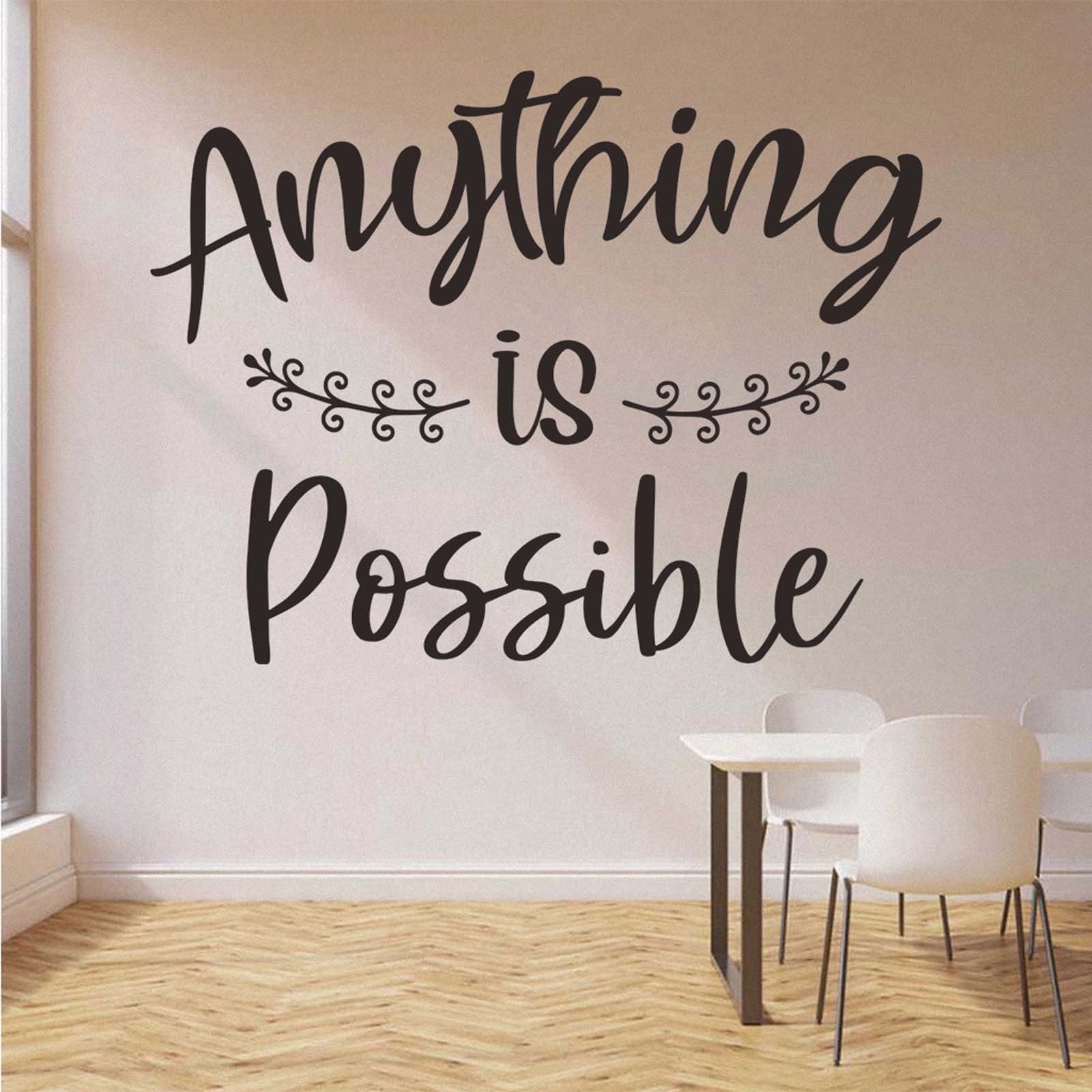 TERGAYEE Family Wall Lettering Stickers,Anything Is Possible Bedroom ...