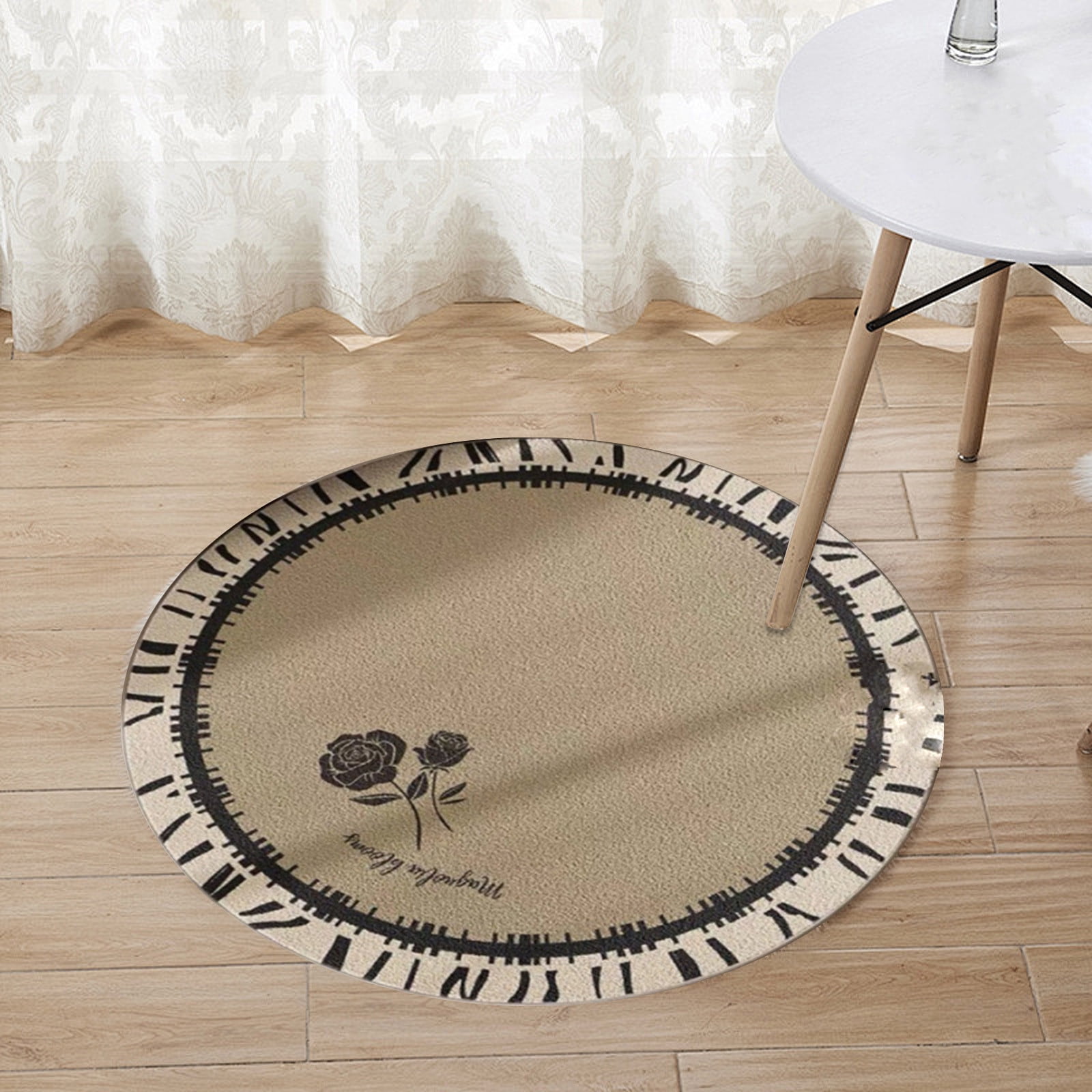 TERGAYEE Floor Mats Round Carpet Living Room Coffee Table Blanket Bedroom Bedside Blanket ...