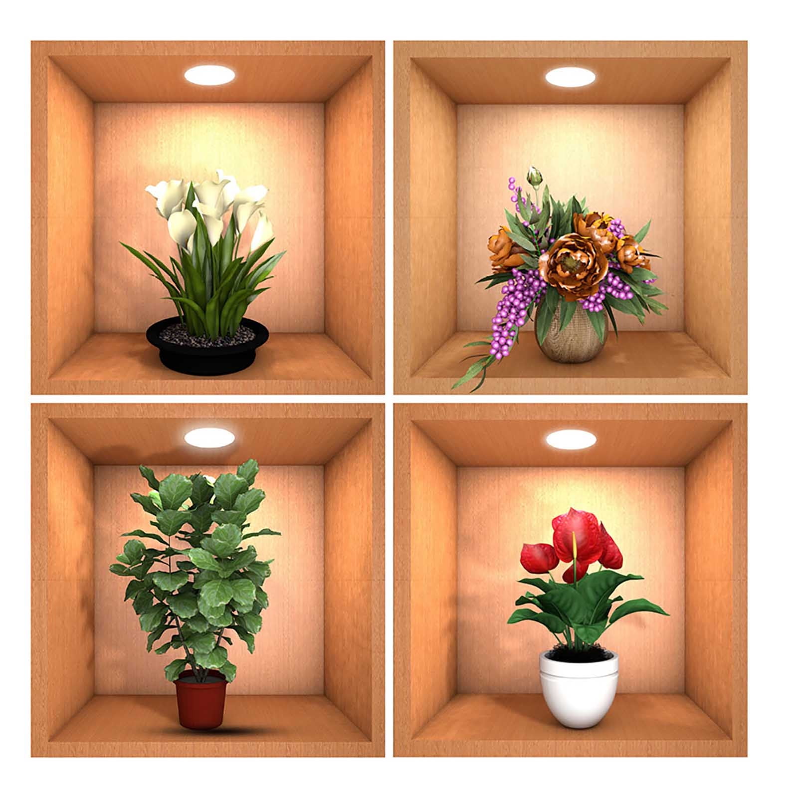 TERGAYEE Flower Pots Retro Decor Sticker,Planters for Outdoor Plants ...