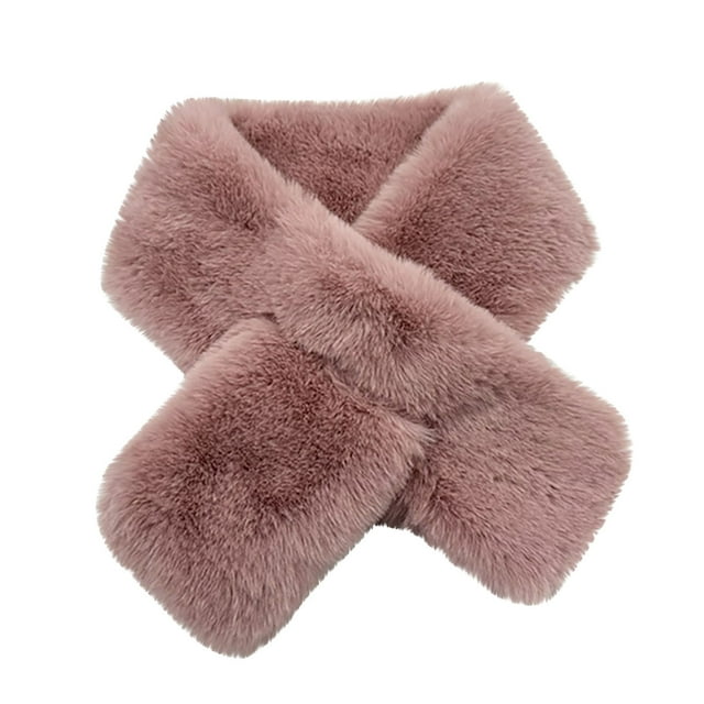 TERGAYEE Fur Collar Scarf for Women,Winter Warm Soft Cozy Furry ...