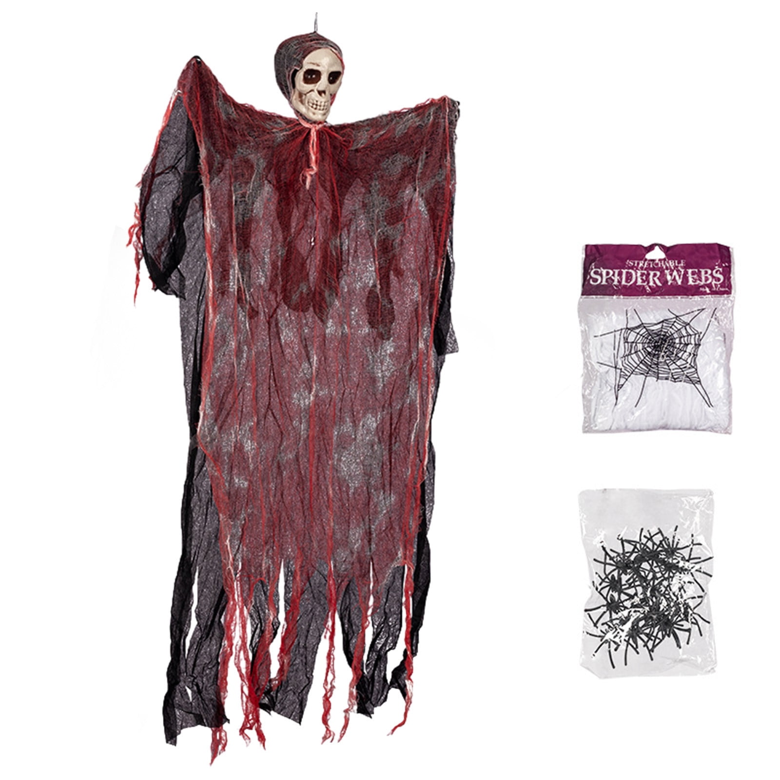 TERGAYEE Halloween Hanging Skeleton with Blood Gauze,Halloween Hanging ...