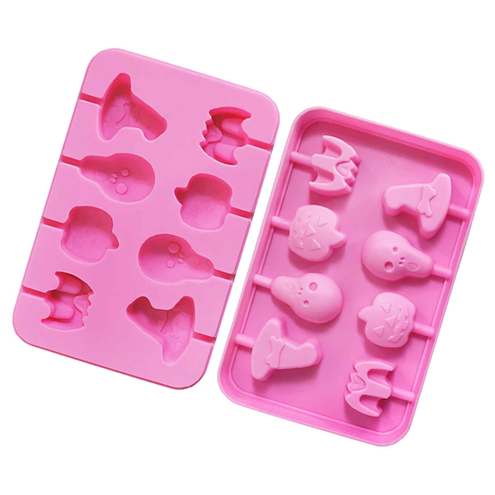 TERGAYEE Halloween Lollipop Candy Silicone Mold,8-Cavity Chocolate Hard ...