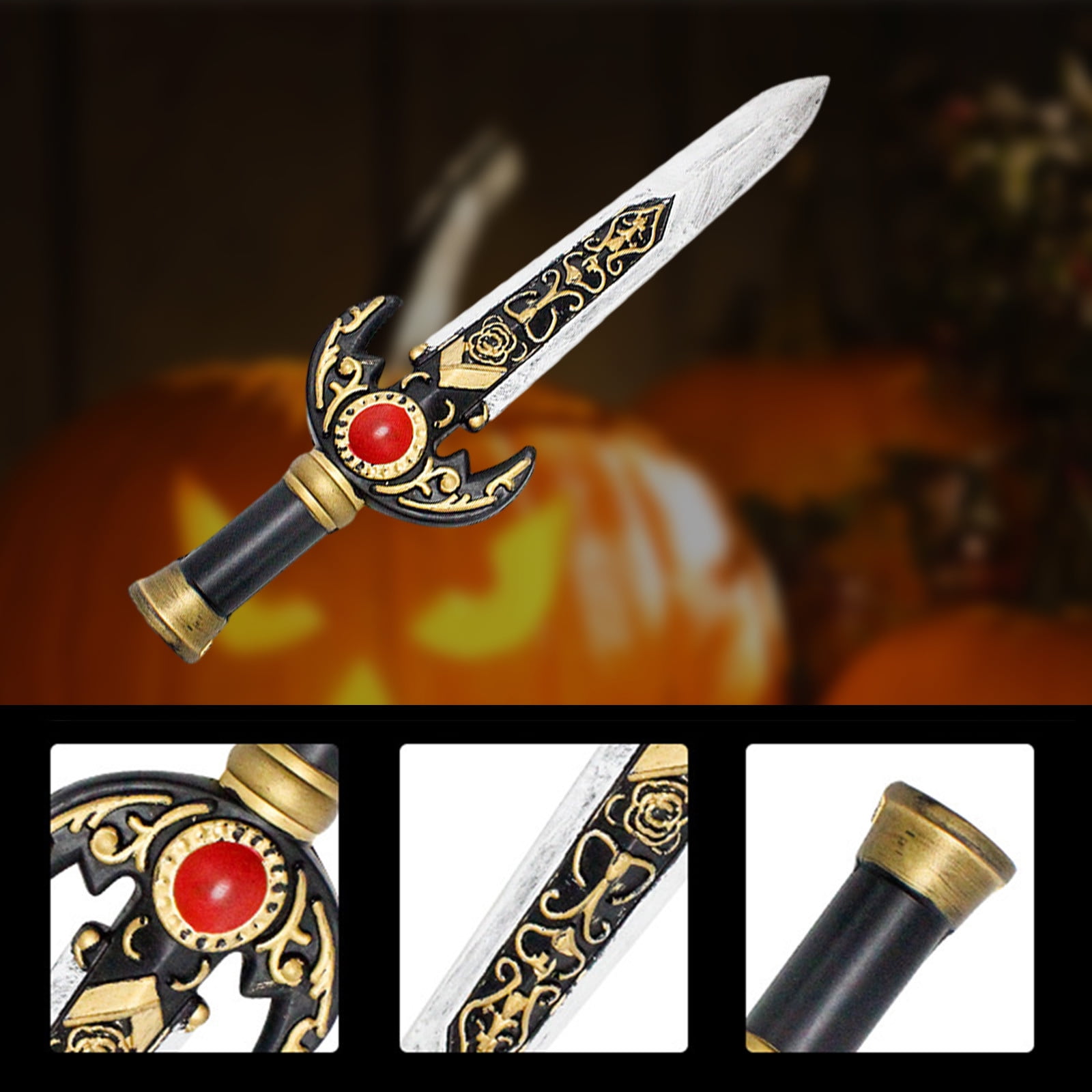 TERGAYEE Halloween Sword Hatchet Foam Sword Prop Weapons Metals Look ...