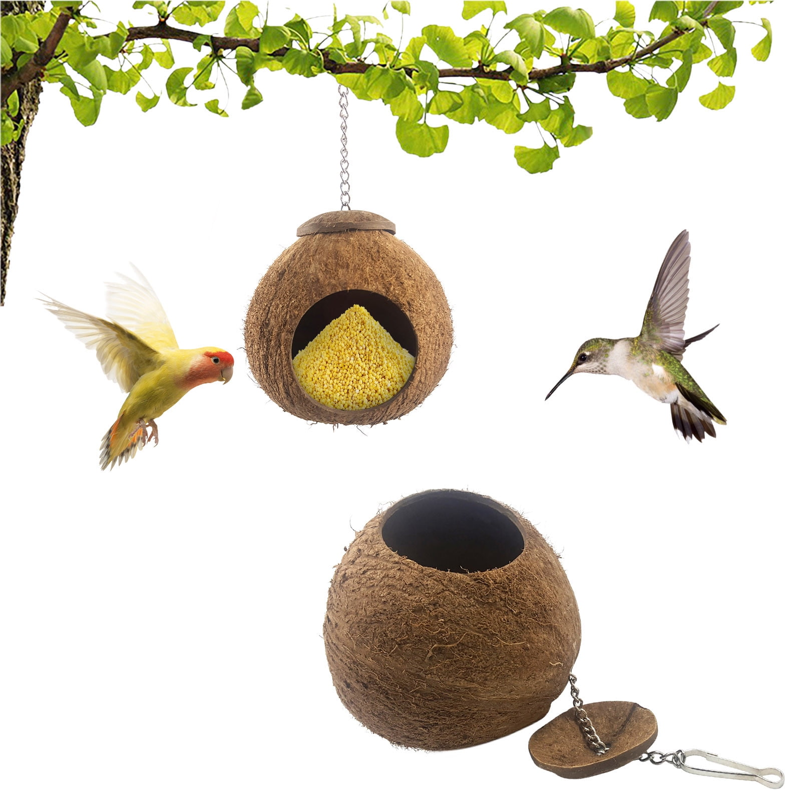 Vikakiooze Hummingbird Houses,Natural Coconut Bird Houses for Outside ...