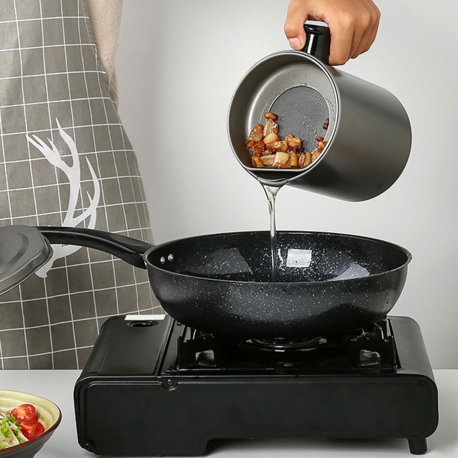 TERGAYEE Kitchen Gadgets Grease Container with Strainer, 1.4L Oil ...