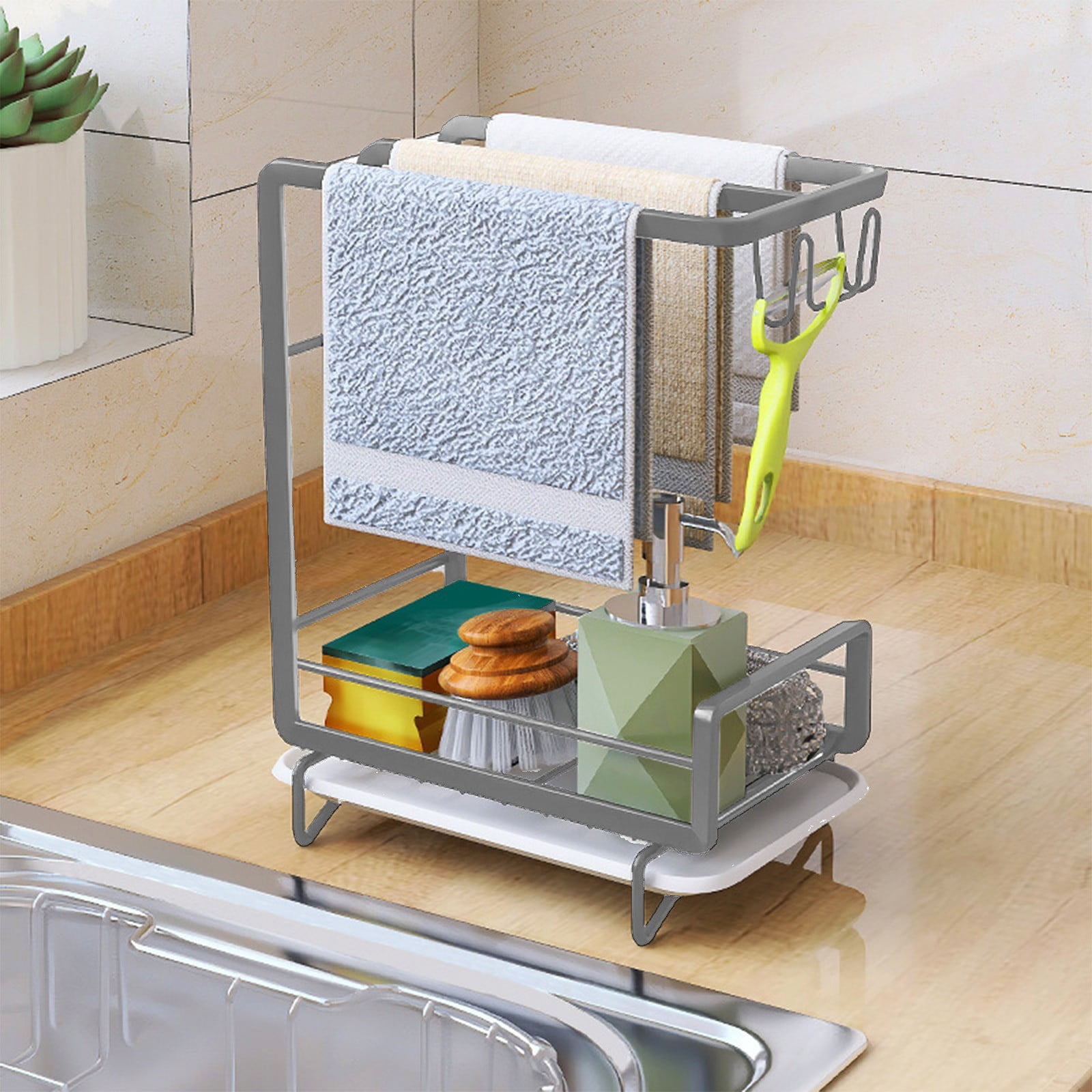 TERGAYEE Kitchen Gadgets Kitchen Storage Rack Can Be Wall Hanging ...