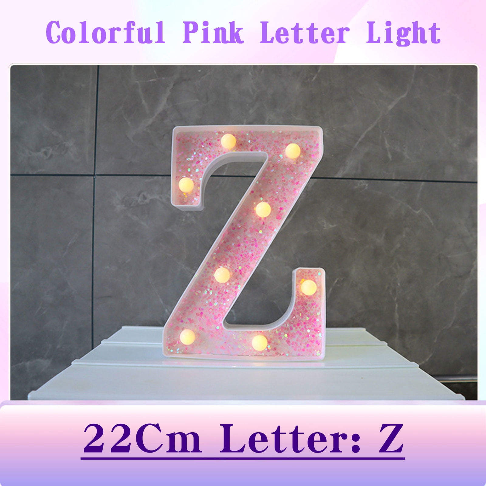 TERGAYEE LED Letter Lights,Light Up Pink Glitter Alphabet Letter Sign ...