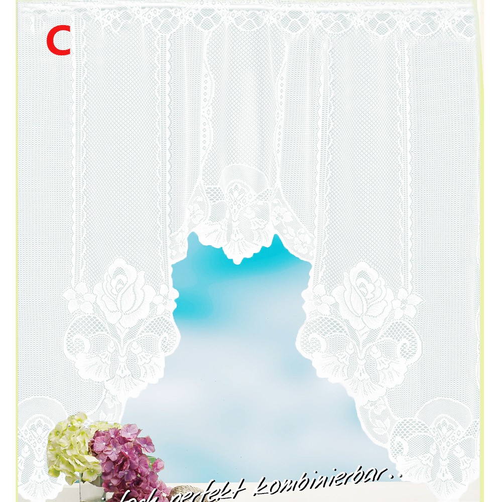 TERGAYEE Lace Swag Valance Curtains,White Sheer Floral Embroidery ...