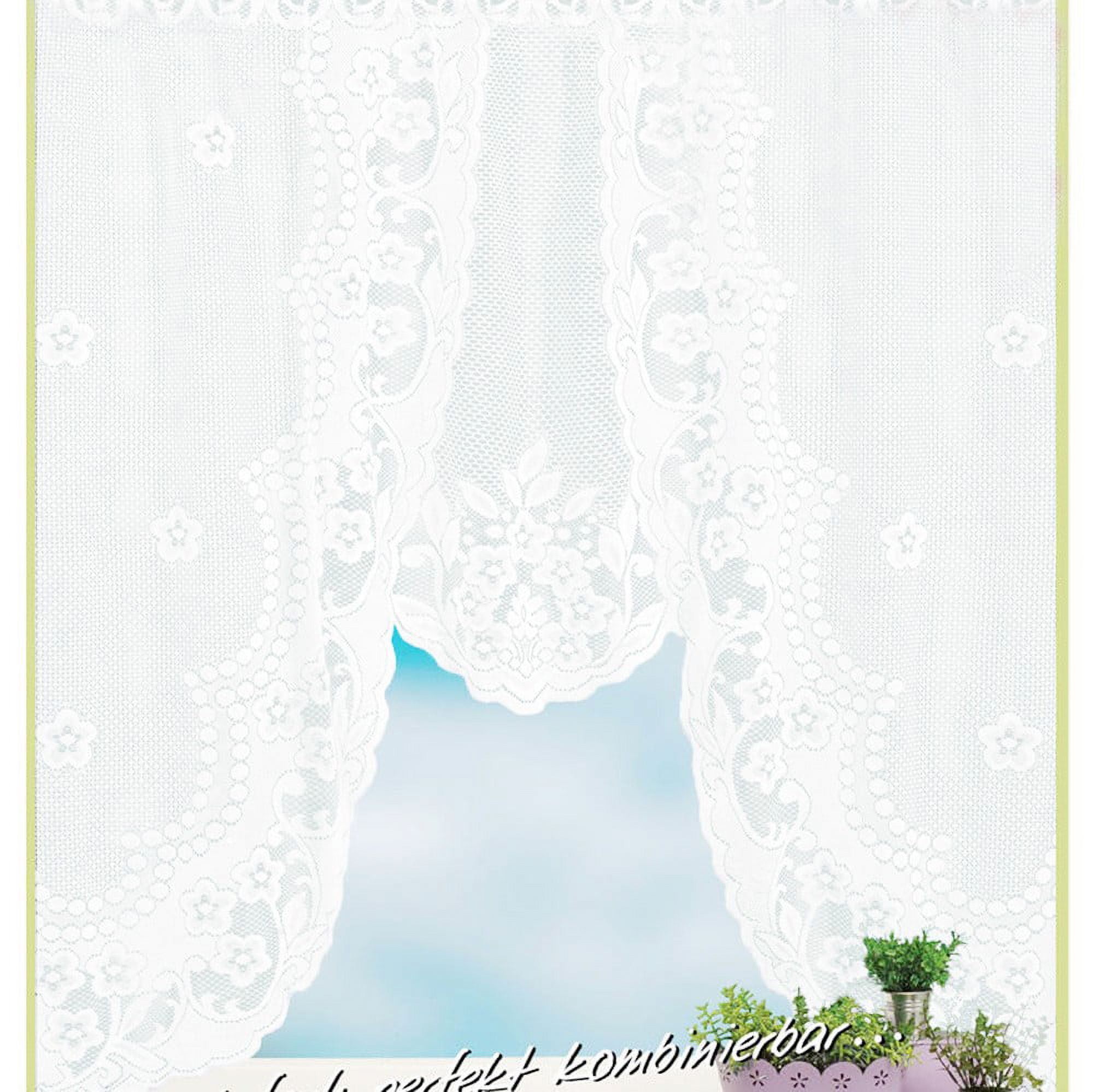 TERGAYEE Lace Swag Valance Curtains,White Sheer Floral Embroidery ...