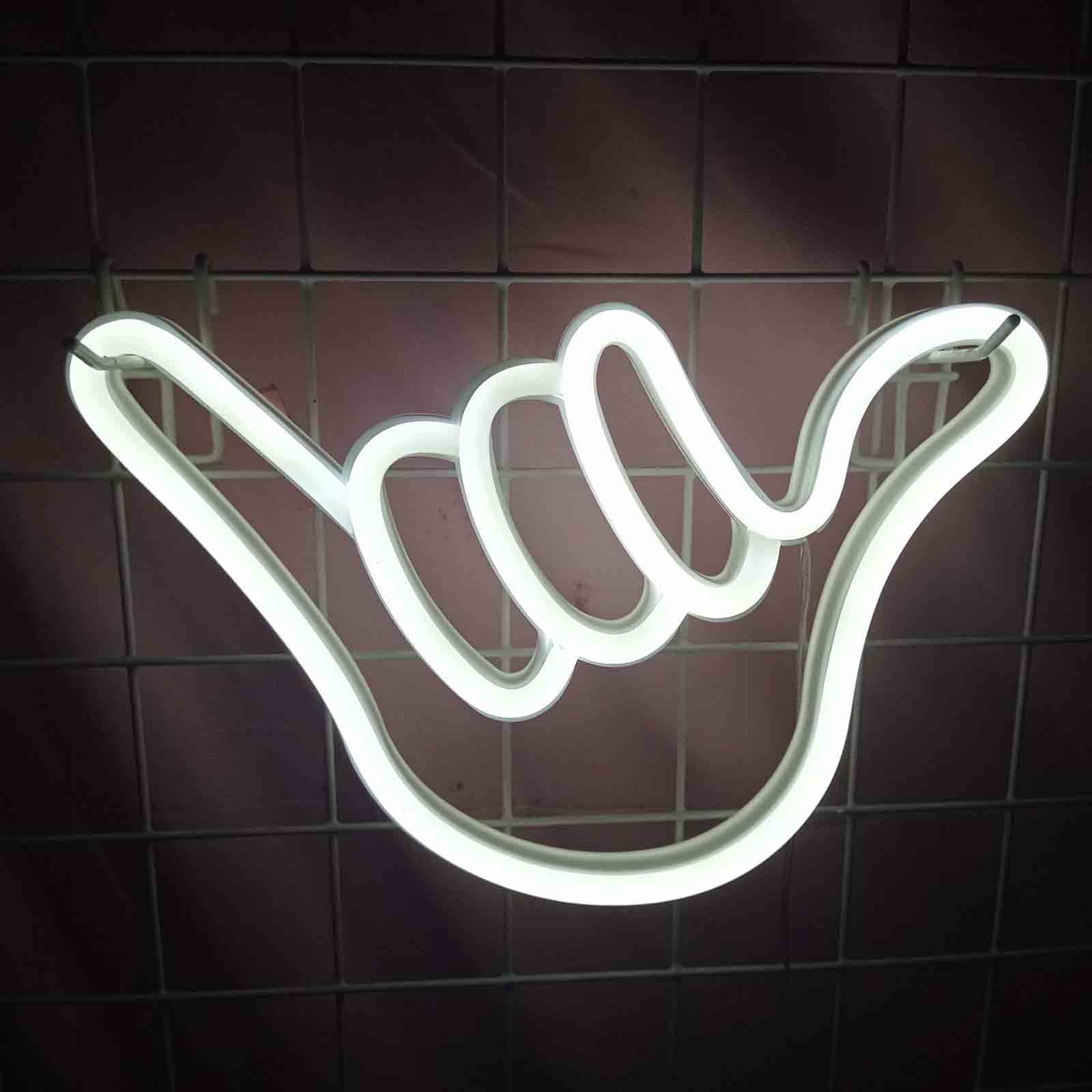 TERGAYEE Led Hand Shape Finger,Neon Sign Lights Hanging Decorative Neon ...