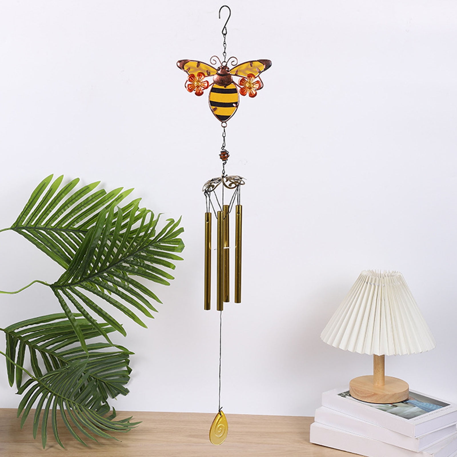 TERGAYEE Metal Bee Wind Chime,Lucky Wind Bell Rustic Home Ornaments for ...