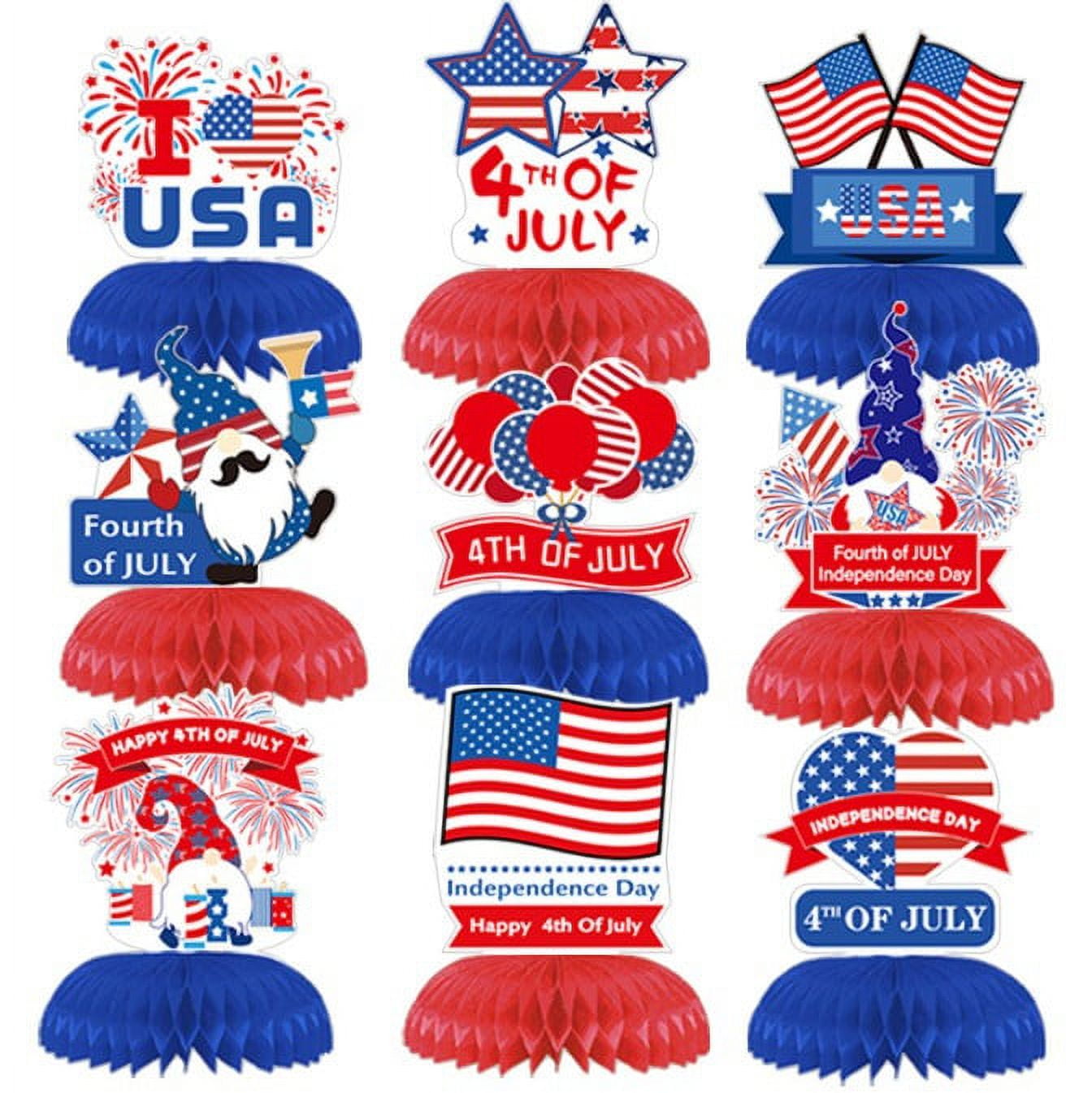 TERGAYEE Patriotic Table Centerpiece,Honeycomb Centerpieces 3D ...