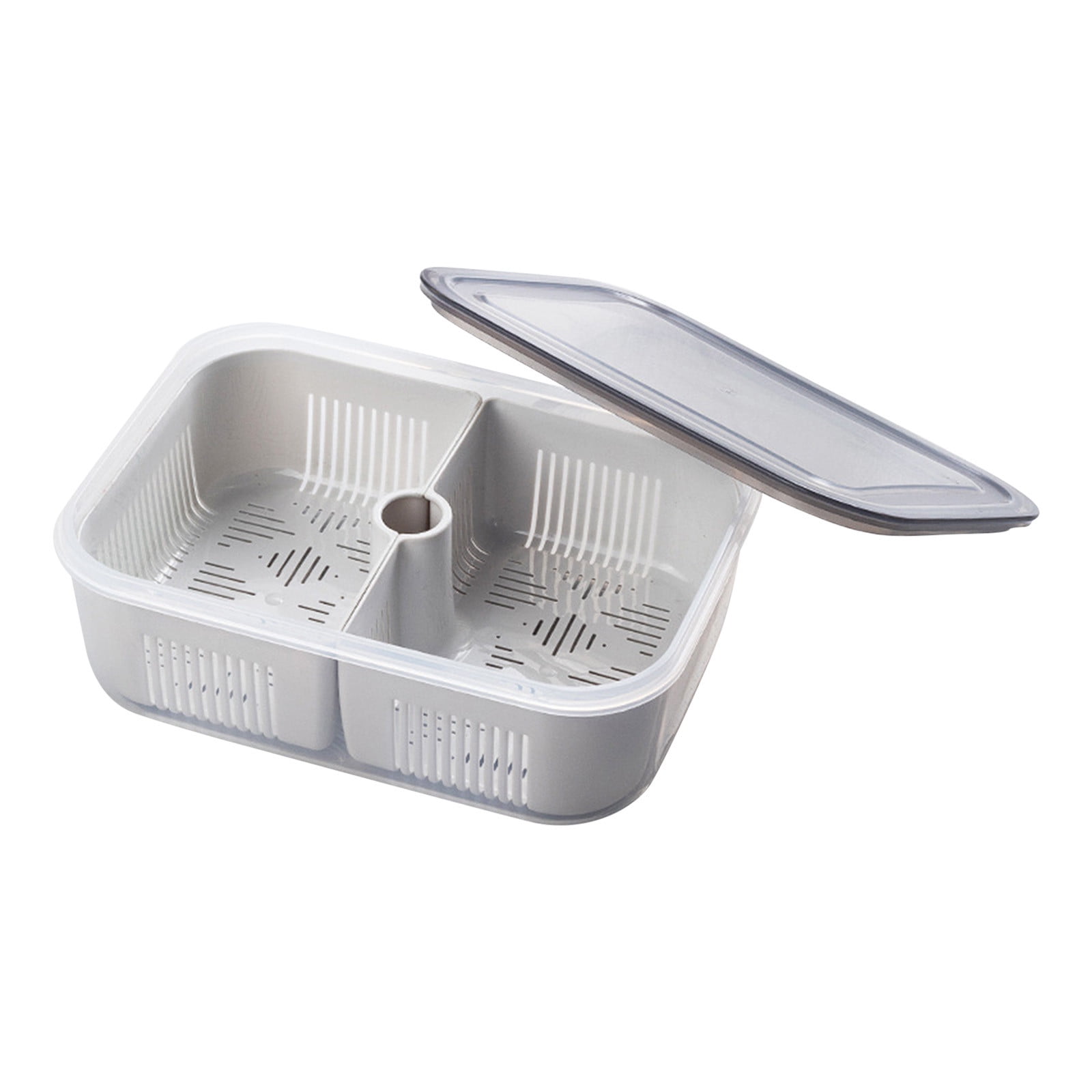 Vikakiooze Plastic Divided Veggie Storage Containers,Refrigerator ...