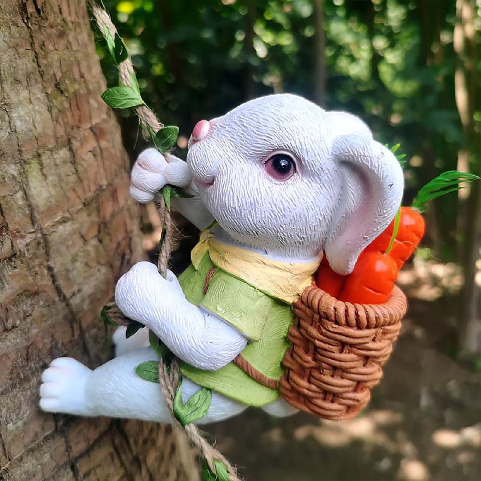 TERGAYEE Resin Bunny Decor,Resin Climbing Rabbit Statue with Hanging ...
